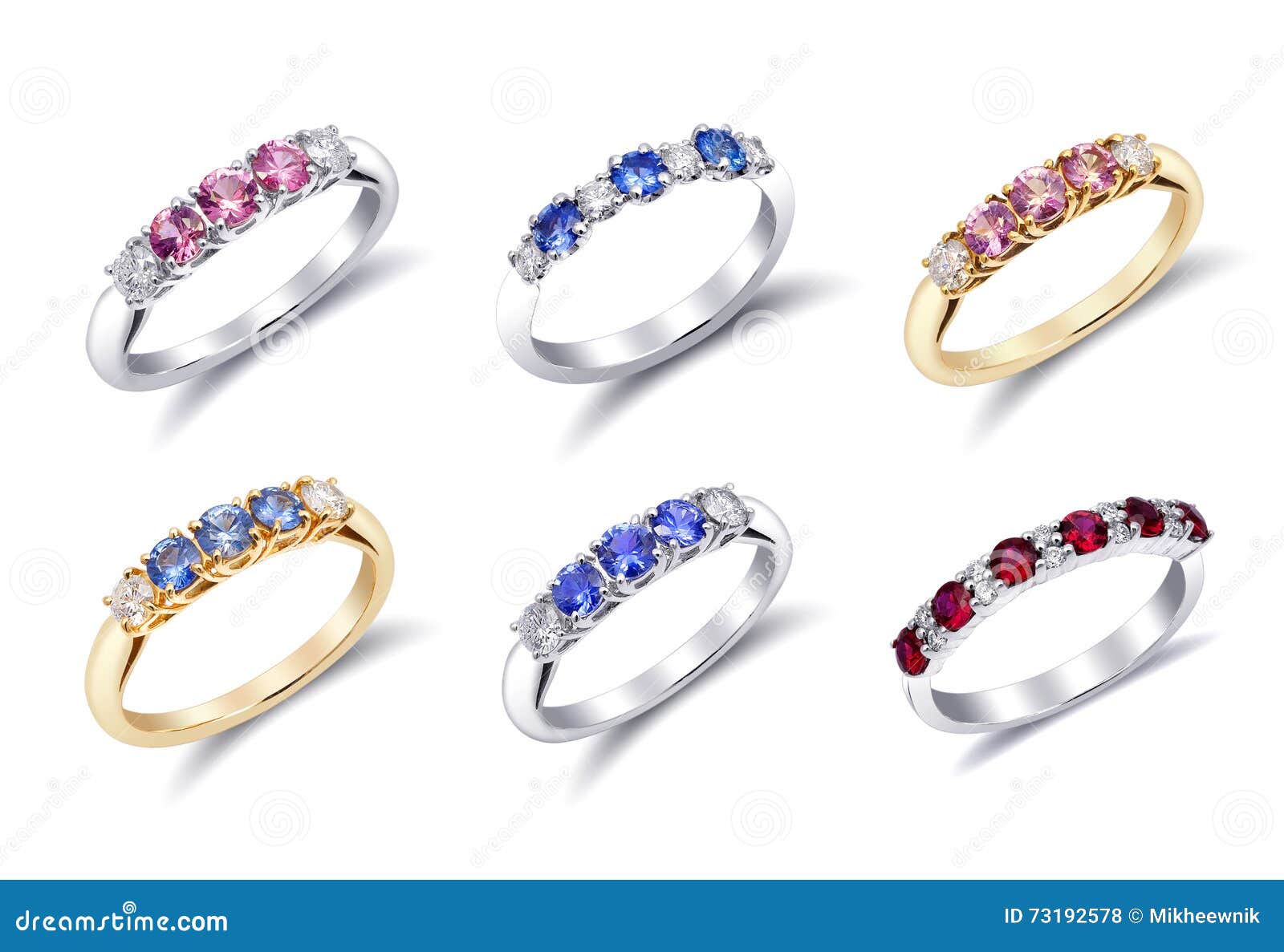 Rings with Colored Gemstones Stock Photo - Image of colored, accessory ...