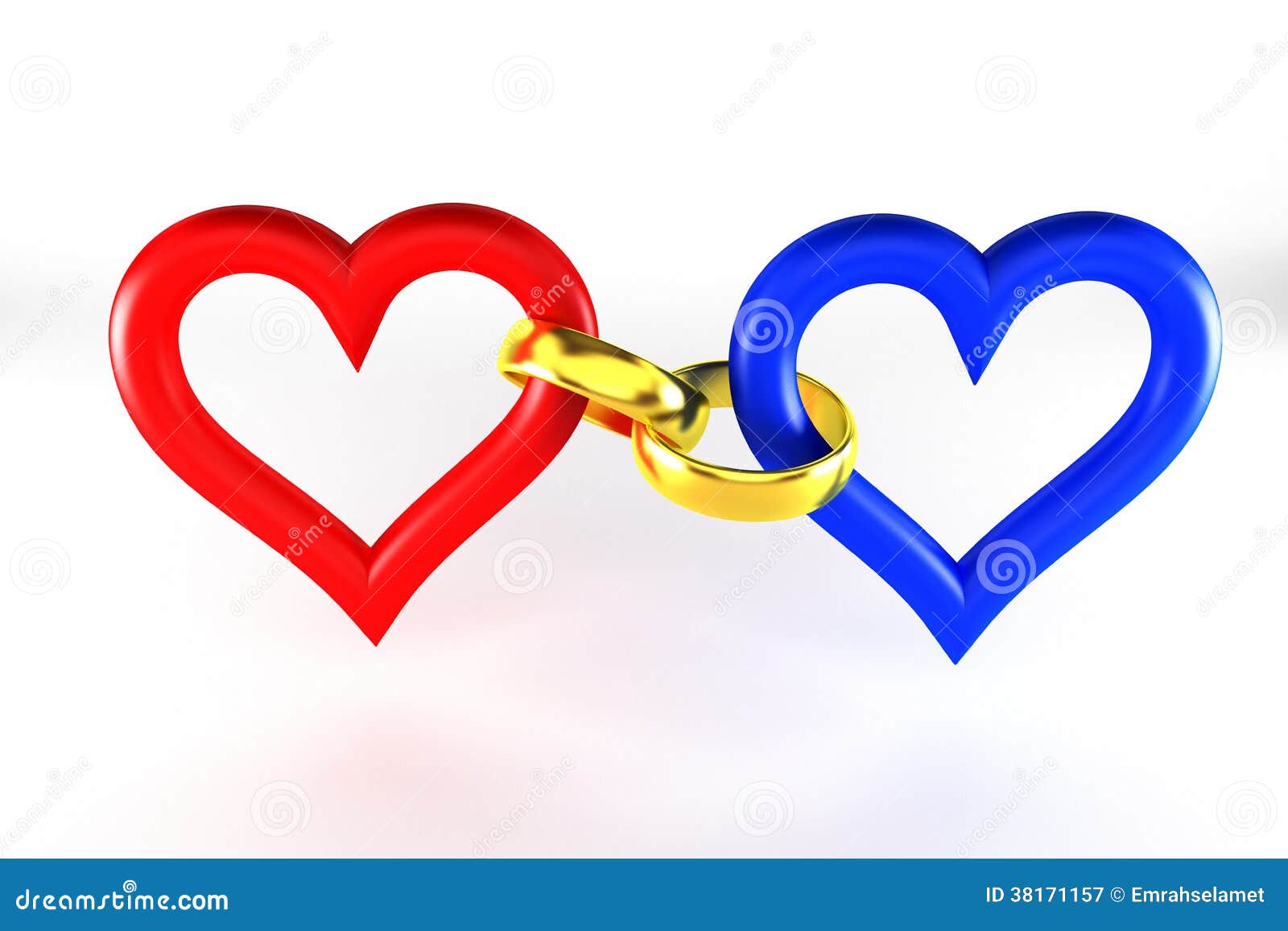 Rings connect heart stock illustration. Illustration of connected ...