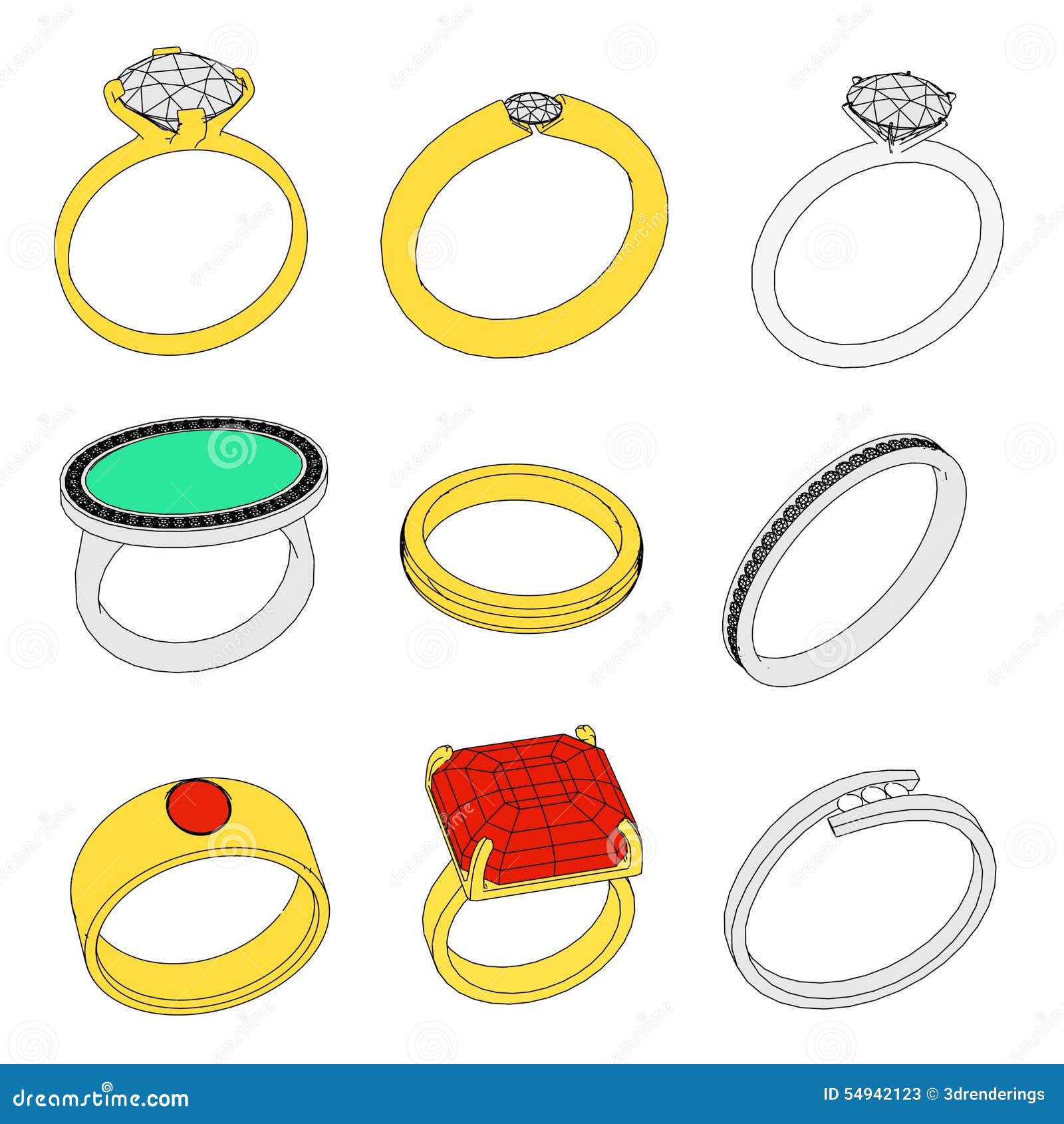 Rings stock illustration. Illustration of collection - 54942123