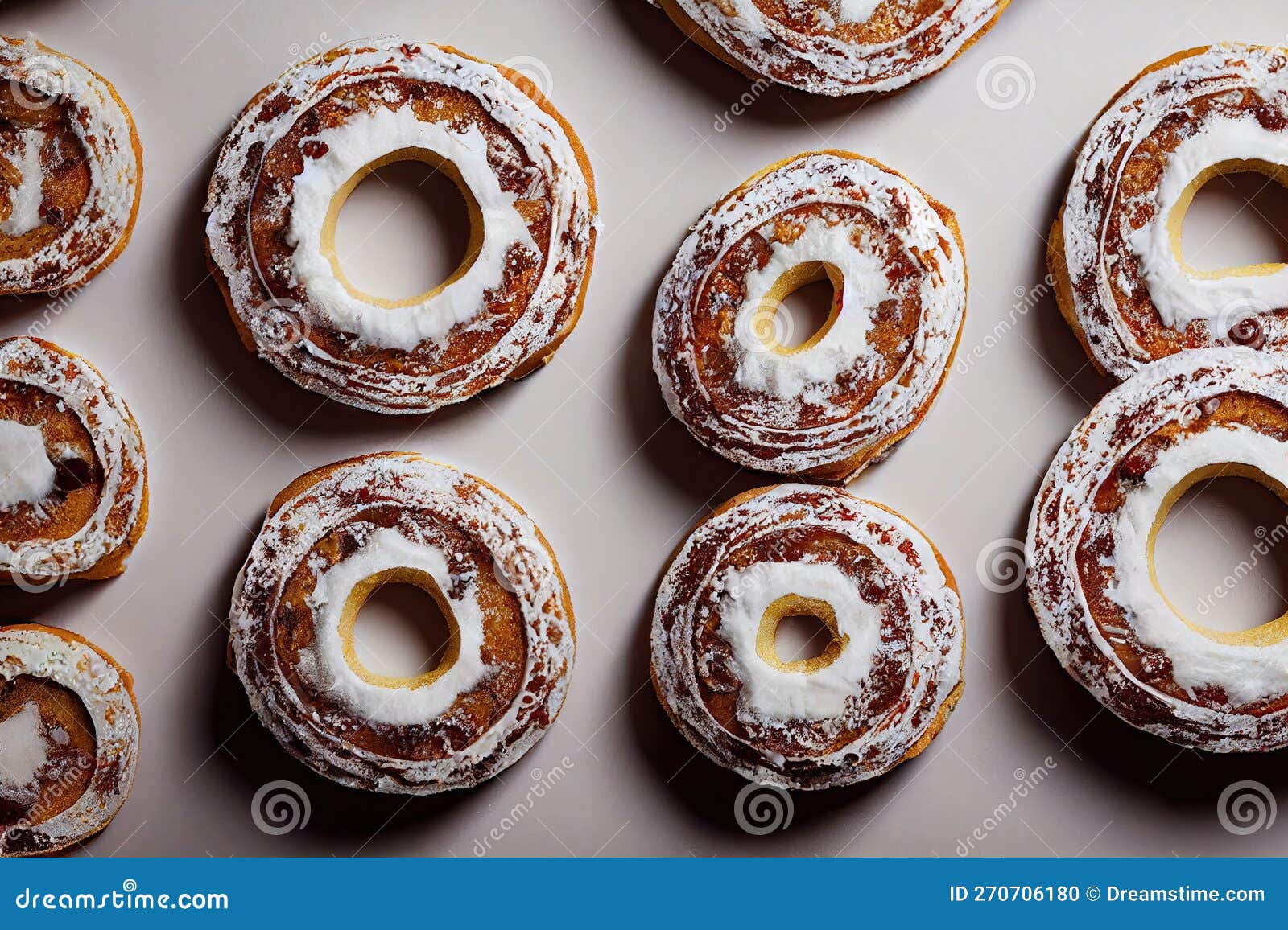 Rings Doughnuts In Glazes On Light Background Baked Bread Royalty-Free ...