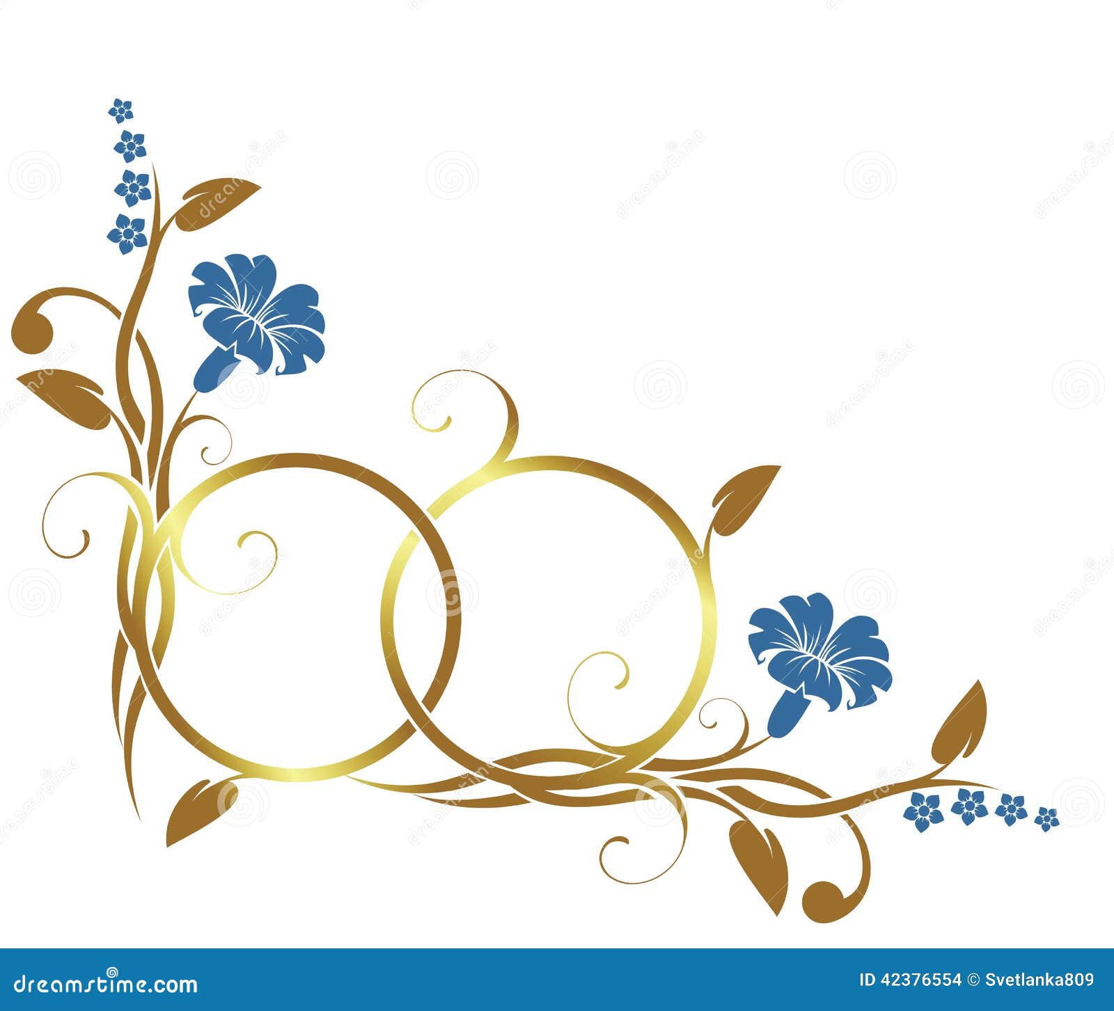 Rings with floral decor stock vector. Illustration of beautiful - 42376554