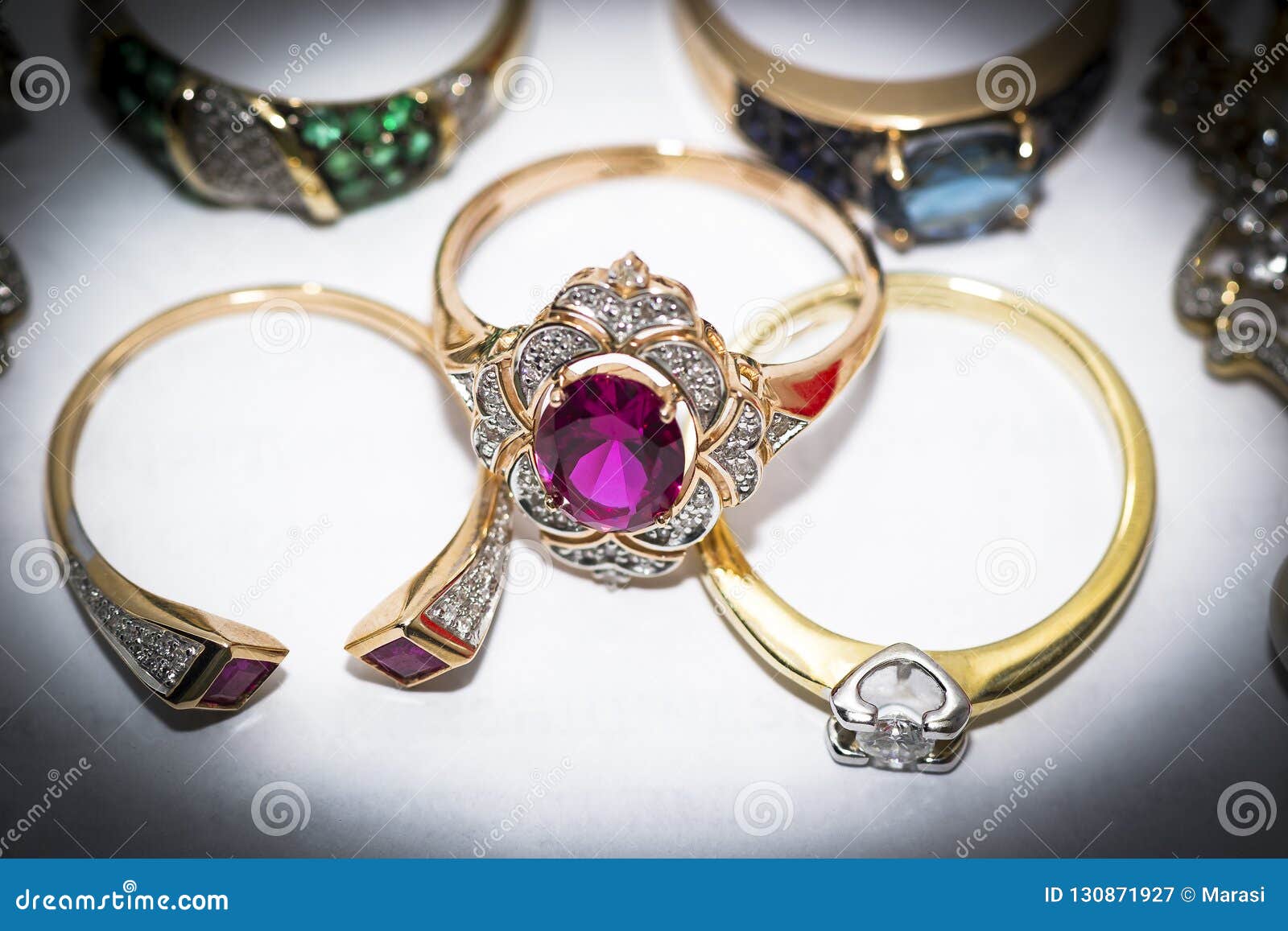 Rings of gold and diamonds stock image. Image of fashion - 130871927