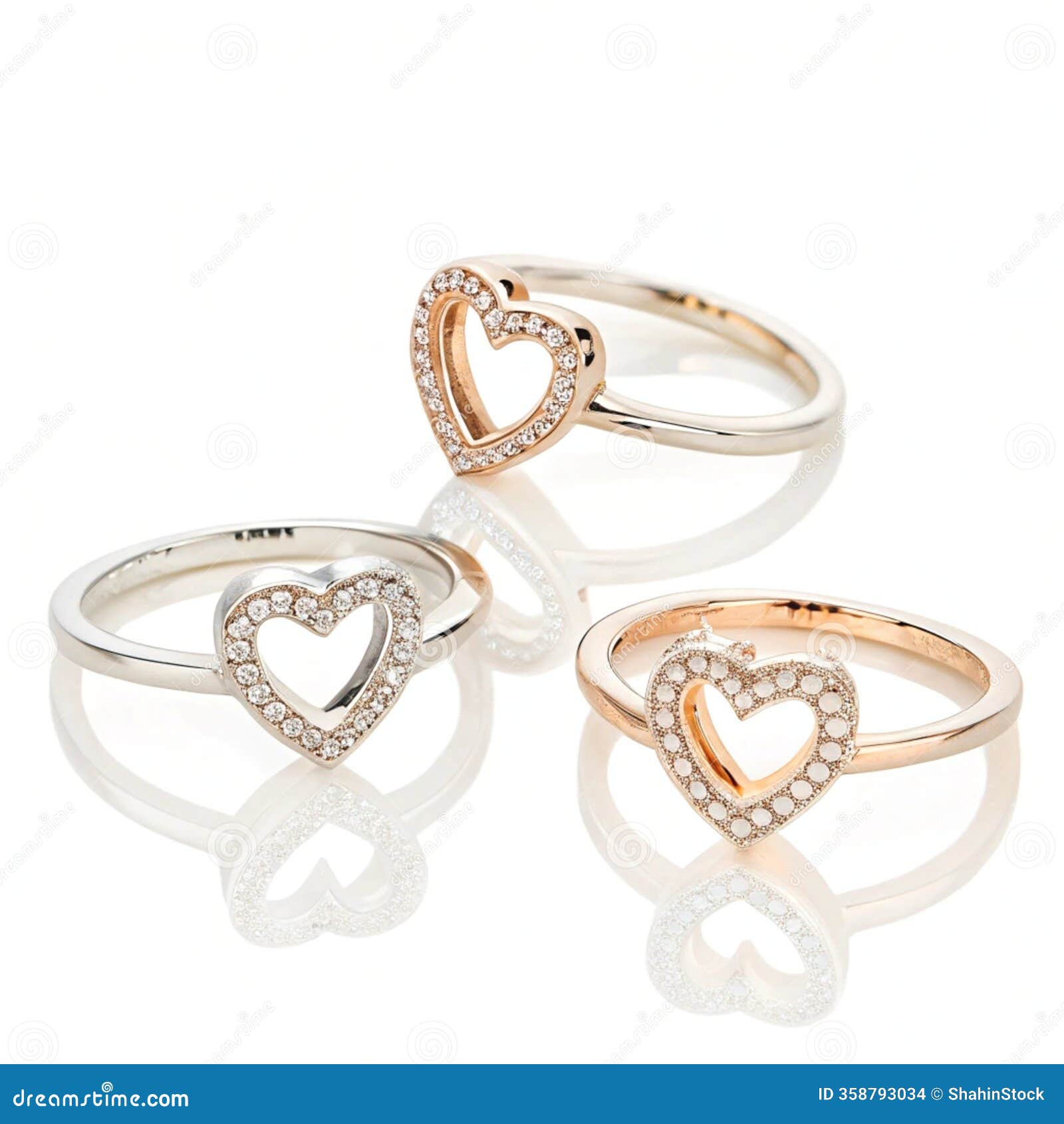 Rings with a Heart on White Background Stock Illustration ...