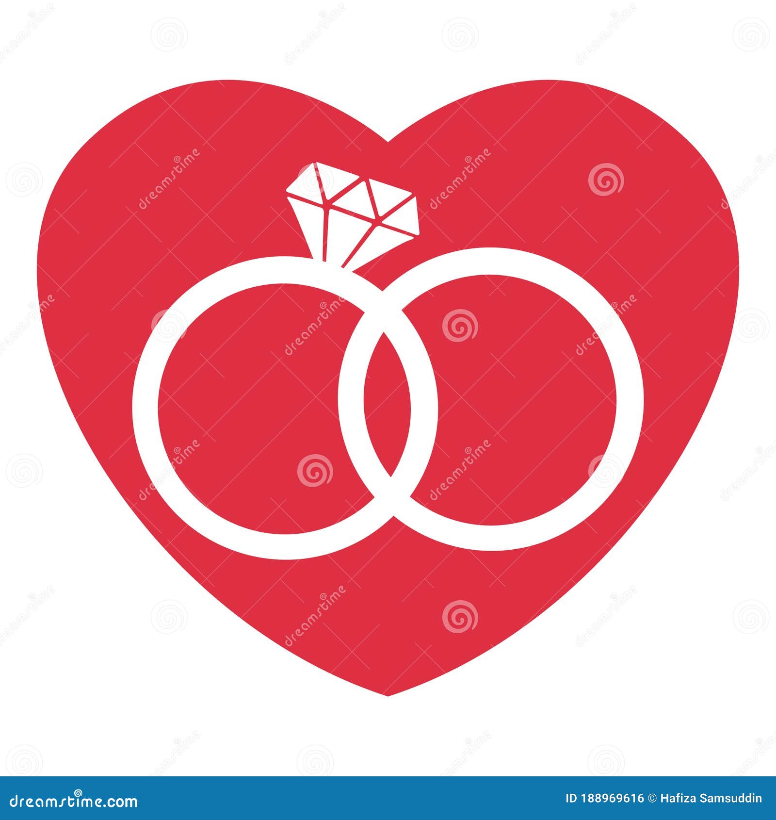 Rings in Heart. Vector Illustration Decorative Design Stock Vector ...