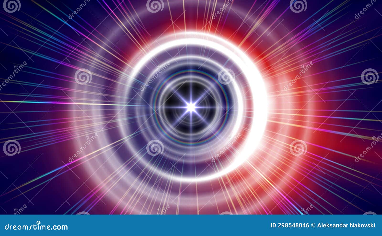 Rings Light Ray Orb Neon Ray Light Stock Illustration - Illustration of ...