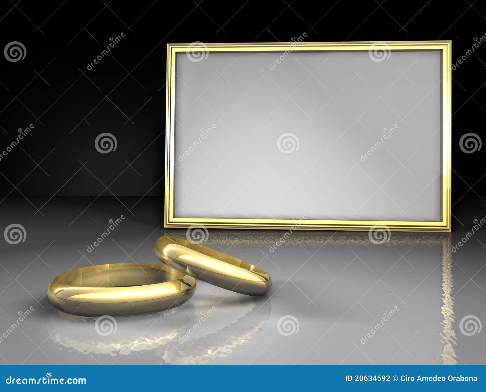 Rings and photo frame stock illustration. Illustration of symbol - 20634592