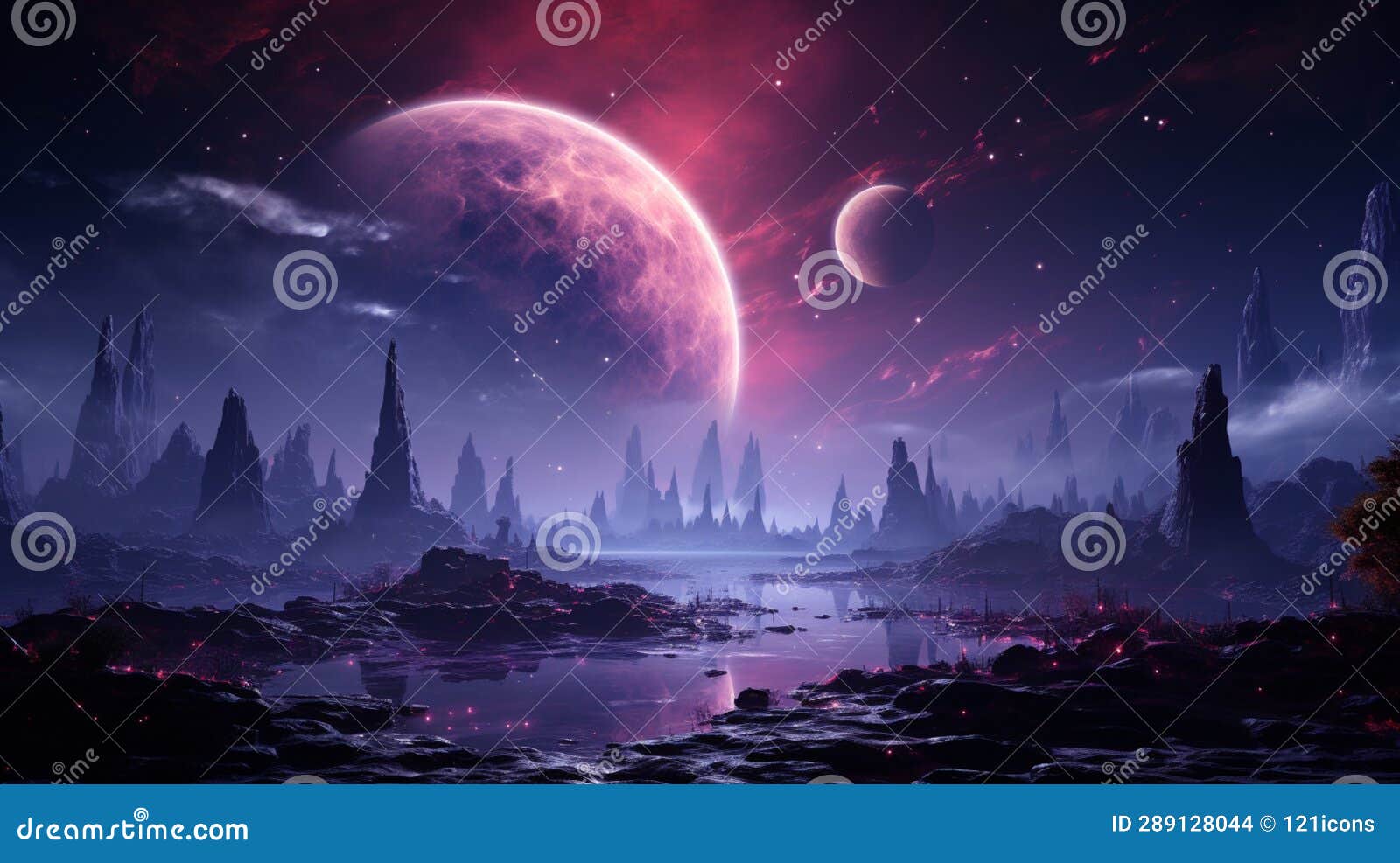 Rings and Planets in the Universe Stock Illustration - Illustration of ...