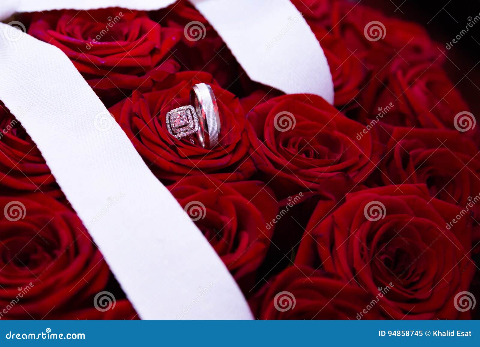 Rings on roses stock image. Image of flower, bridal, elegant - 94858745