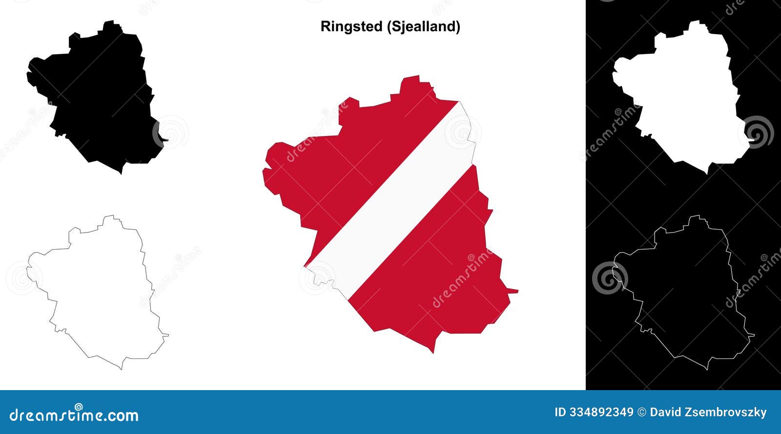Ringsted Outline Map Cartoon Vector | CartoonDealer.com #334892349