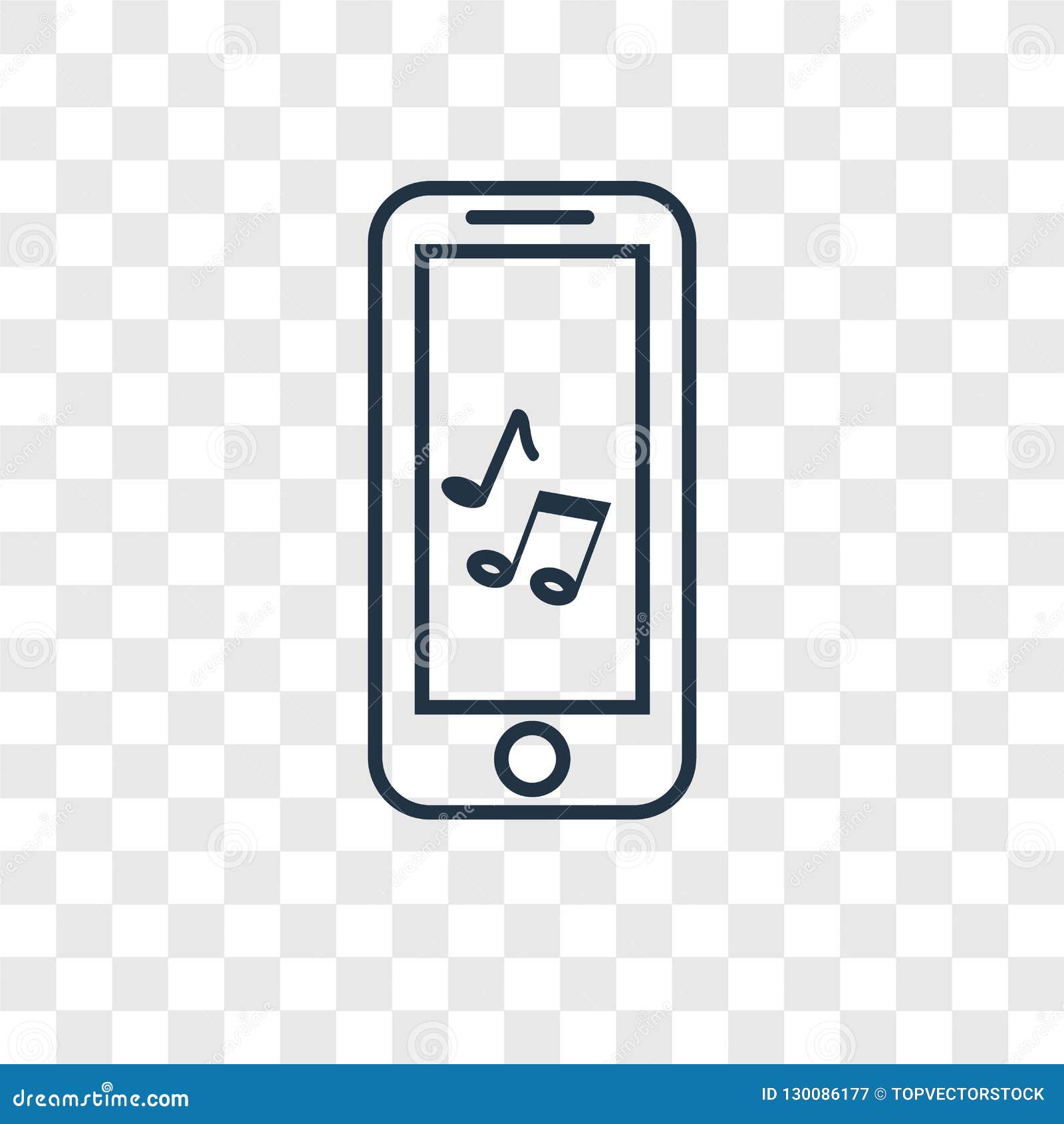 Ringtone Concept Vector Linear Icon Isolated on Transparent Back Stock ...