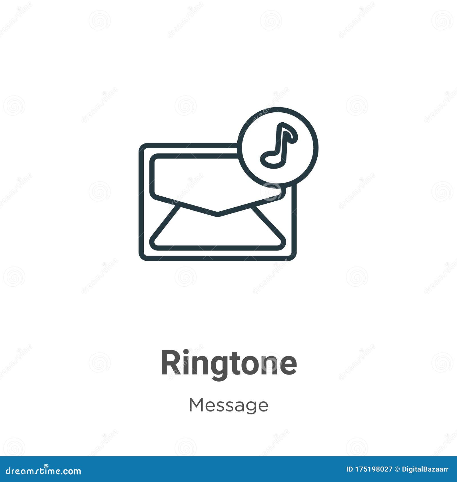 Ringtone Outline Vector Icon. Thin Line Black Ringtone Icon, Flat ...