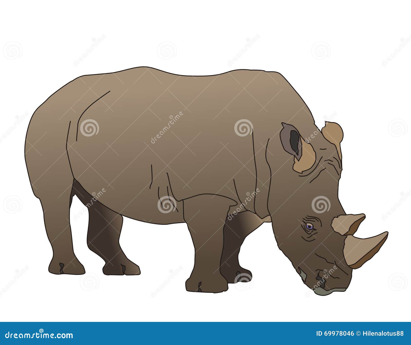 Rinoceros stock illustratie. Illustration of zoölogisch - 69978046