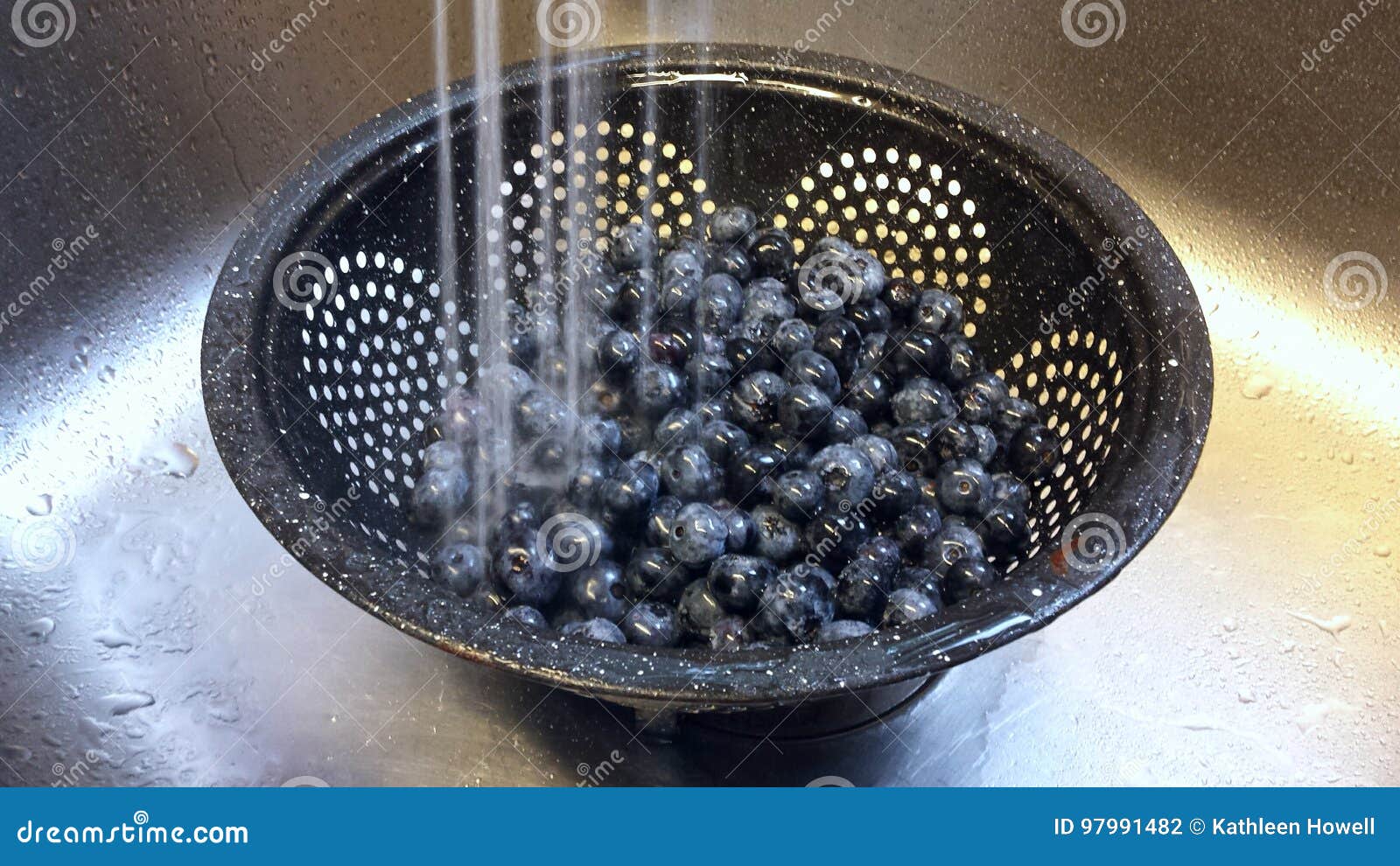 Rinsing blueberries stock photo. Image of clean, berries - 97991482