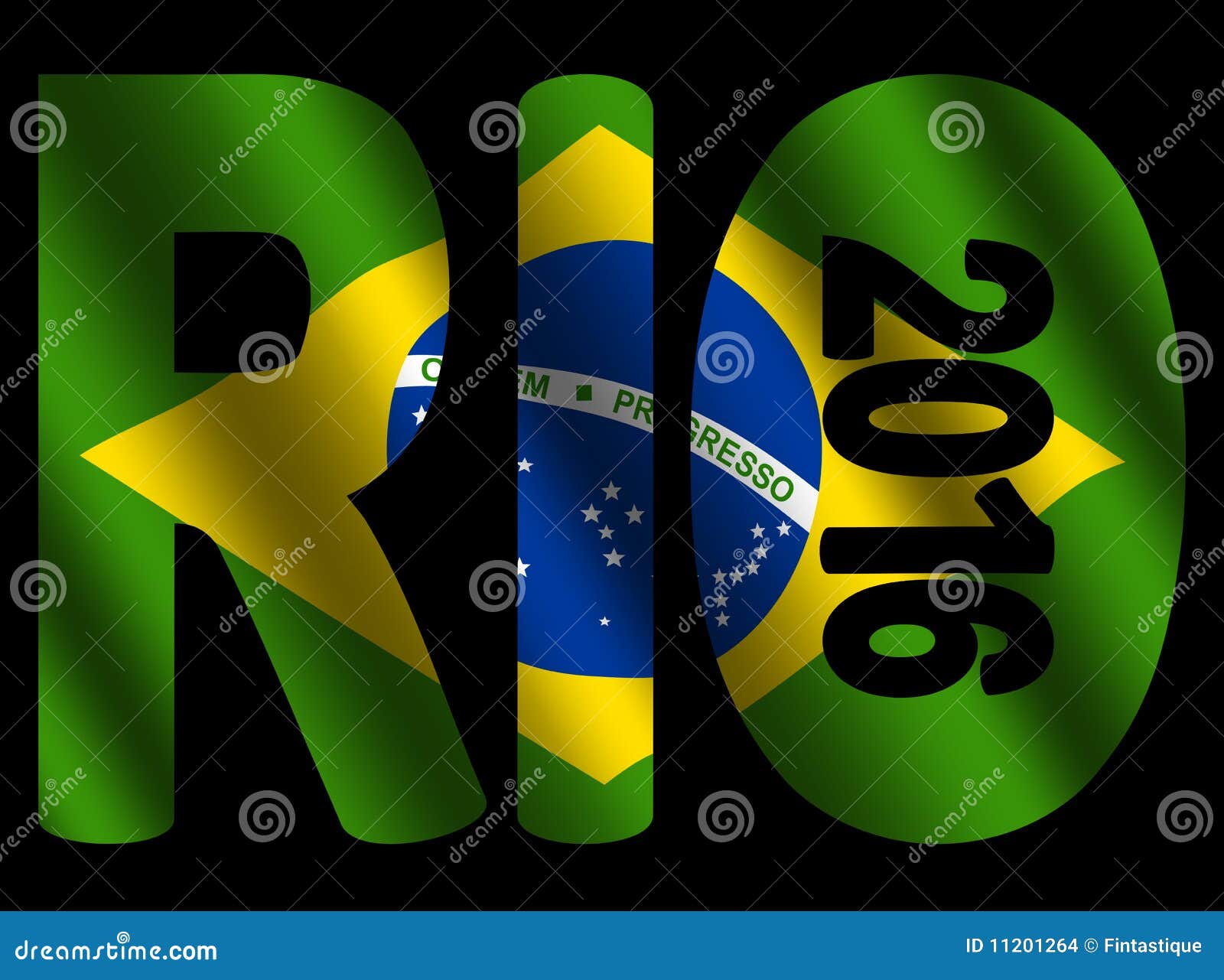 Rio 2016 text with flag editorial stock image. Illustration of flutter ...