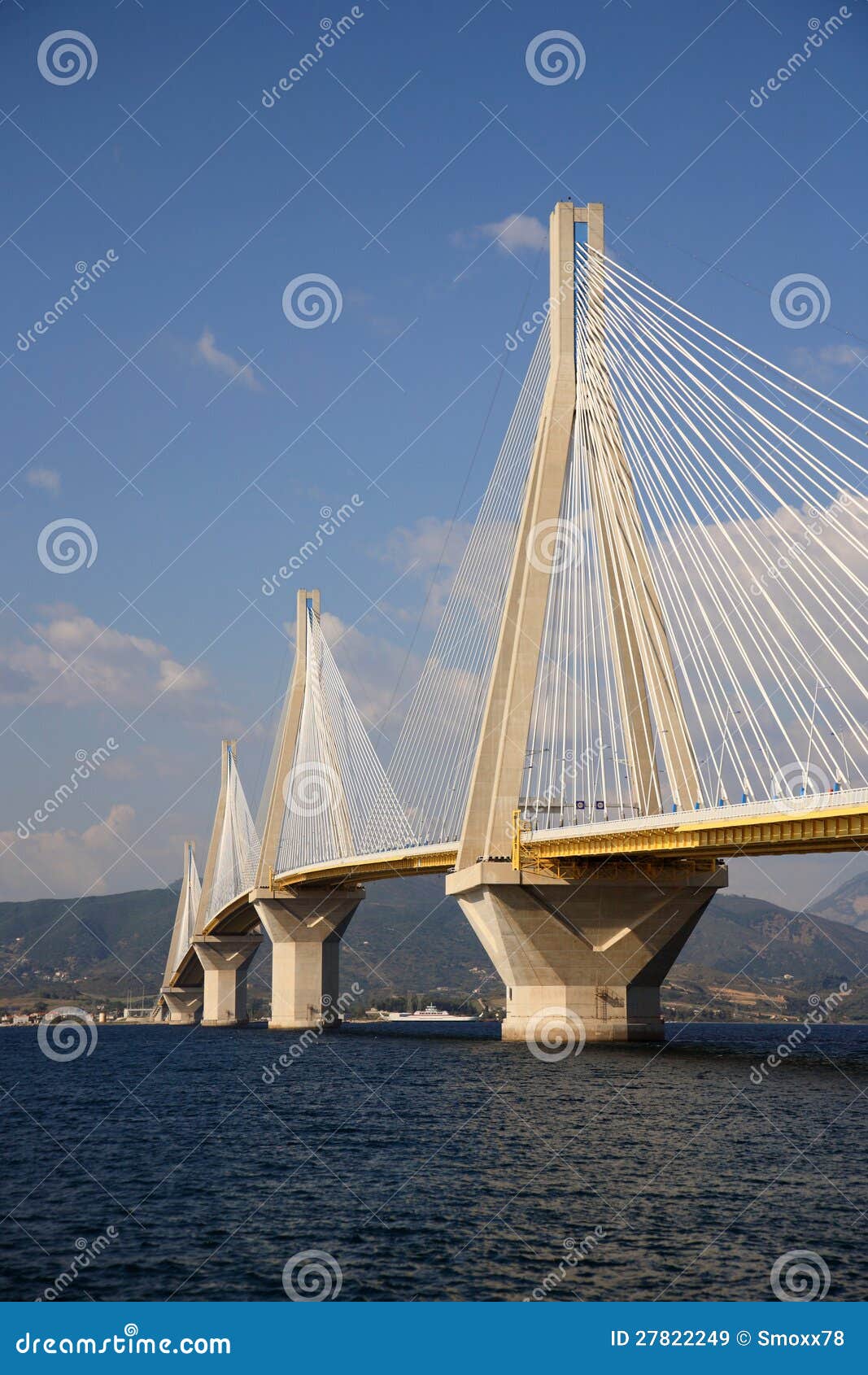Rio antirio bridge stock image. Image of crossing, construction - 27822249