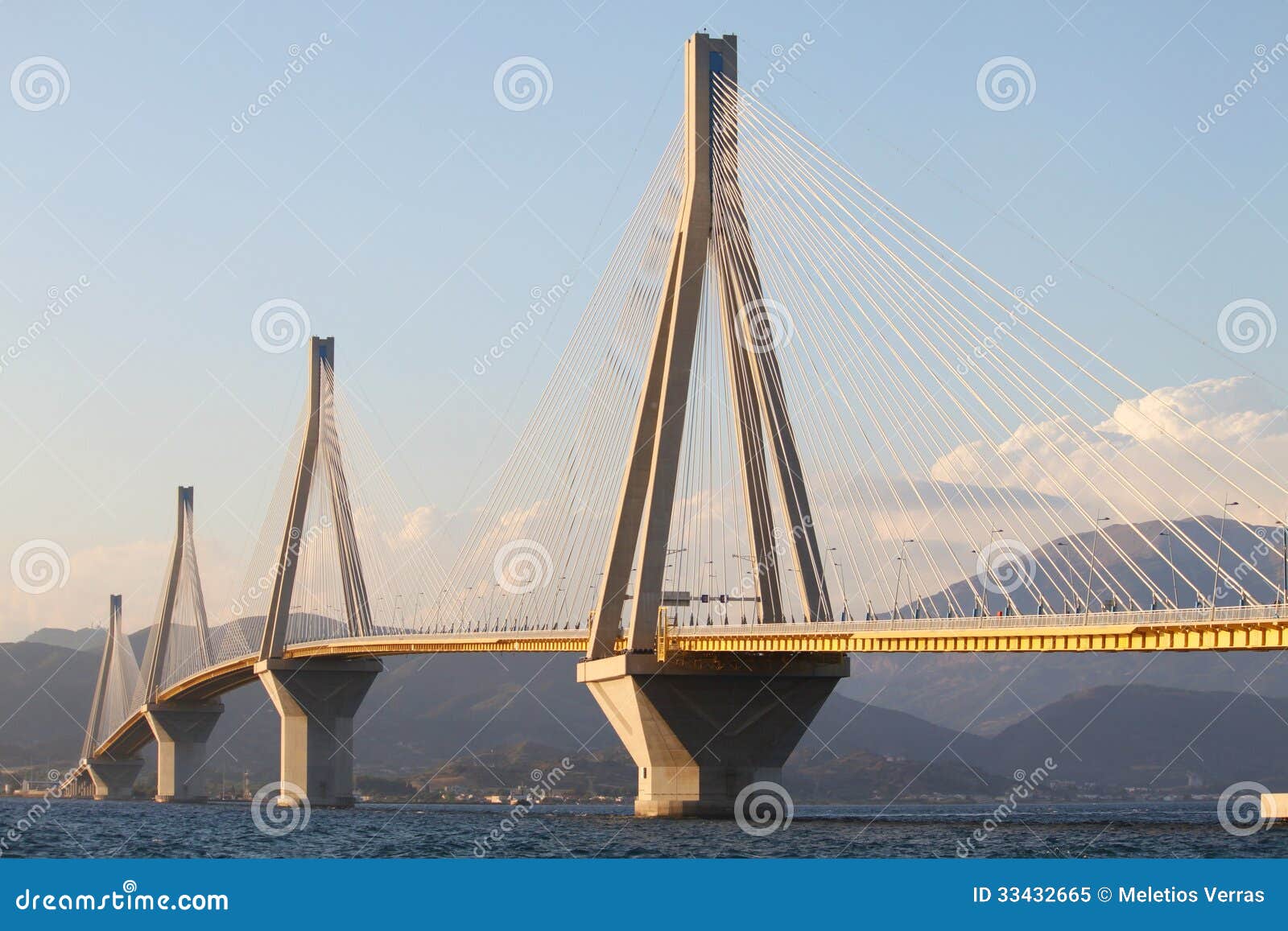 Rio Antirio Bridge, One Of The The World`s Longest Cable Stock ...