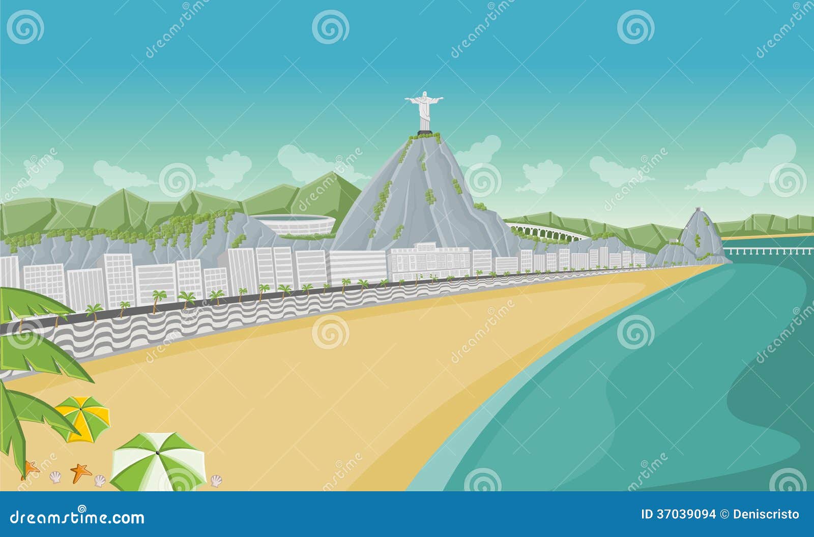 Rio De Janeiro Brazil City Map In Retro Style In Golden Color. Outline ...