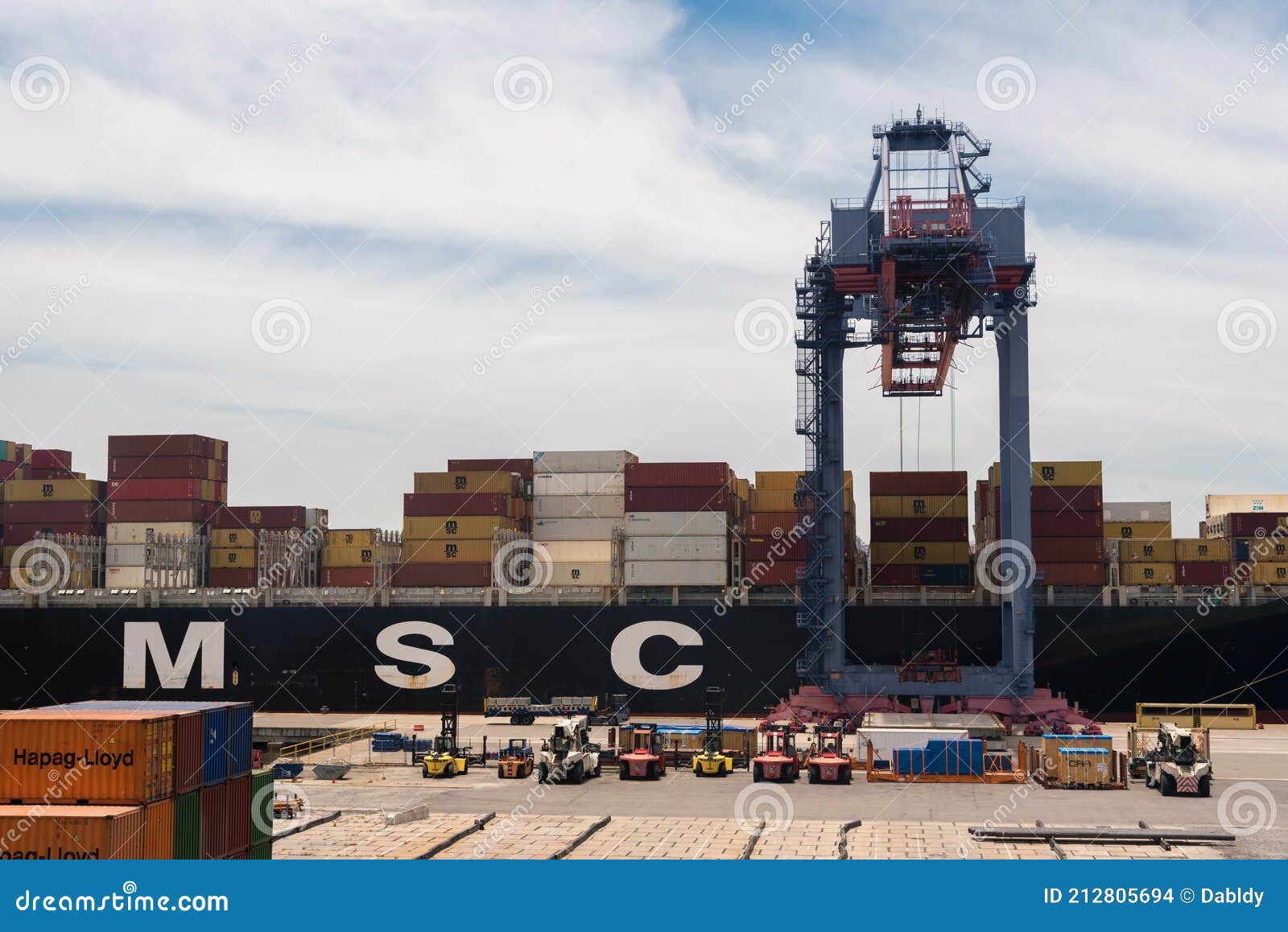 MSC Container Ship Loading and Unloading Editorial Stock Image - Image ...