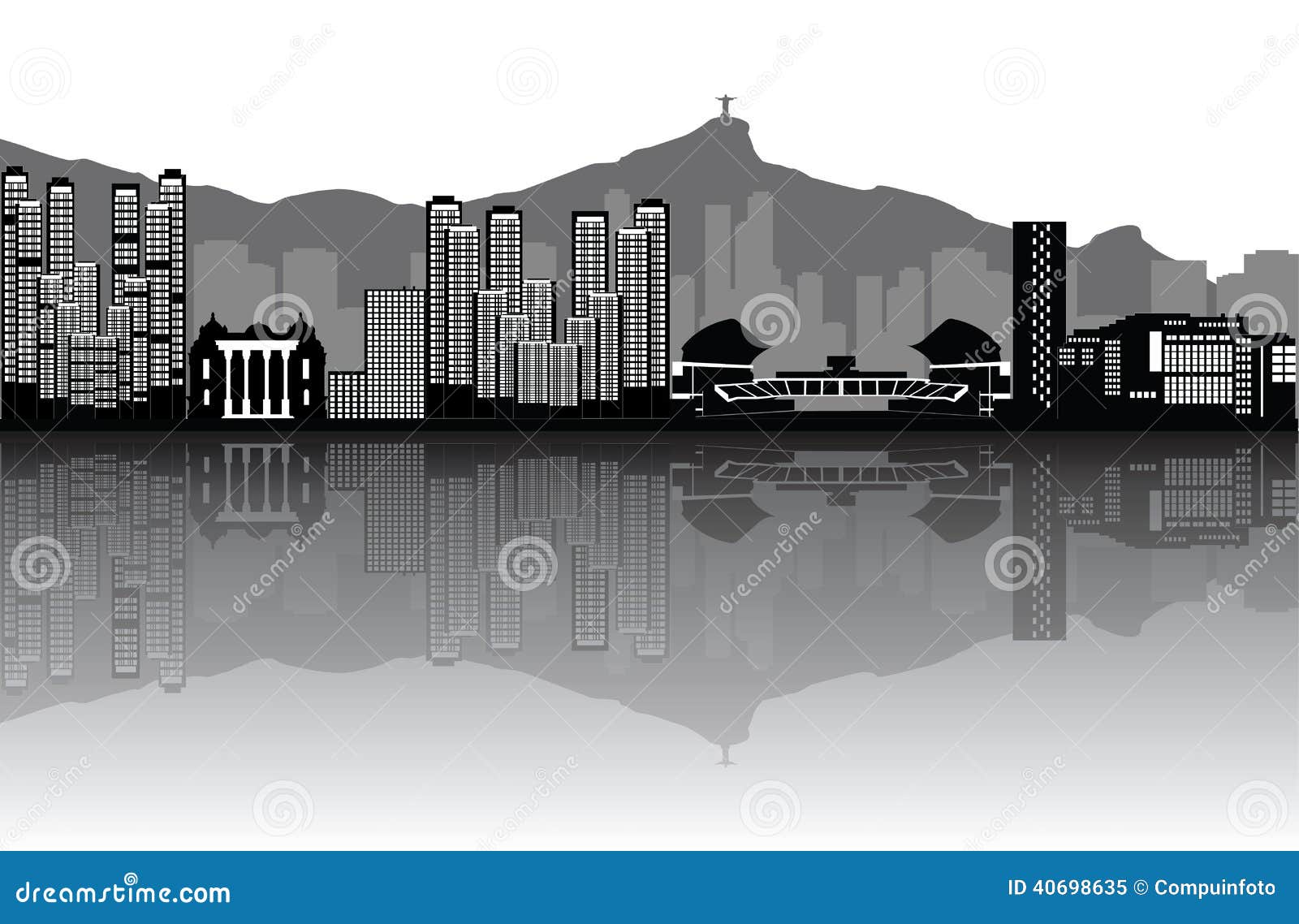 Rio De Janeiro Brazil Skyline Stock Vector - Illustration of white ...
