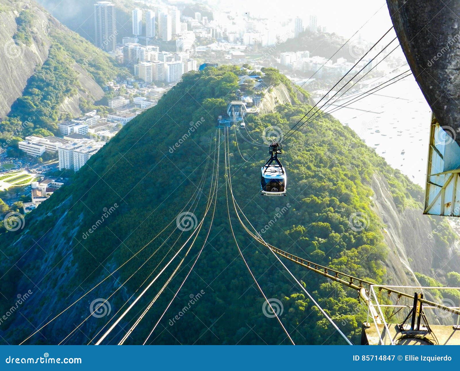 Rio de Janeiro cable car editorial photography. Image of mountain ...