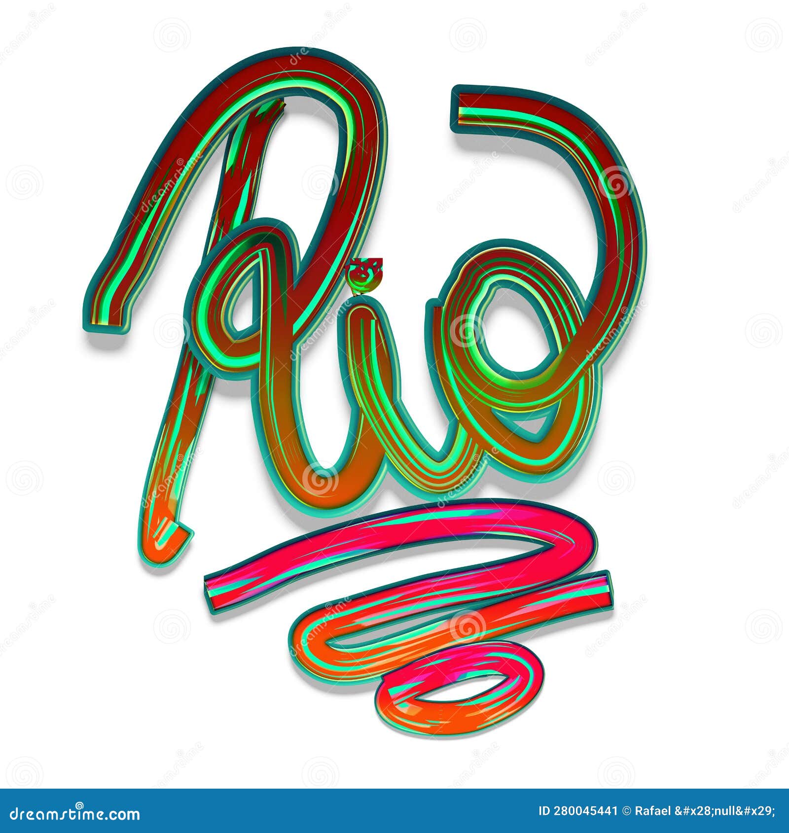 Rio De Janeiro Colorful Text Effect Stock Image - Illustration of ...