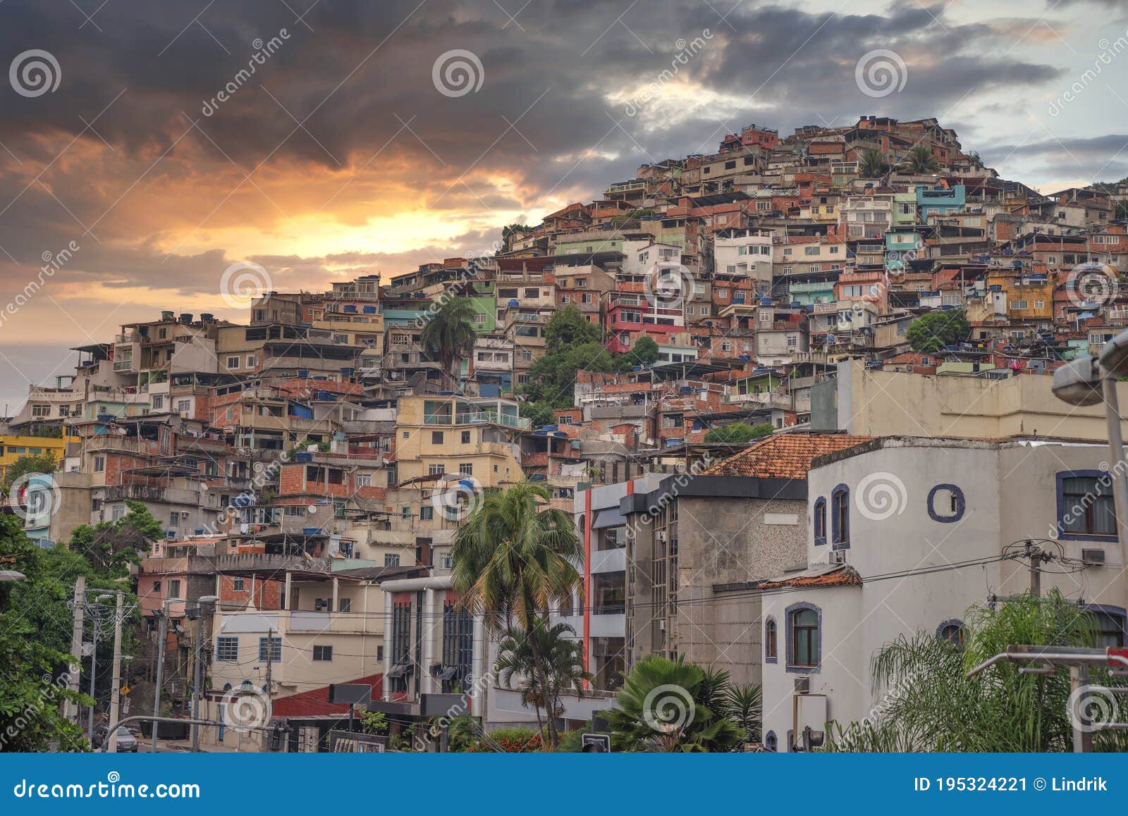 Rio De Janeiro Downtown and Favela Stock Image - Image of building ...