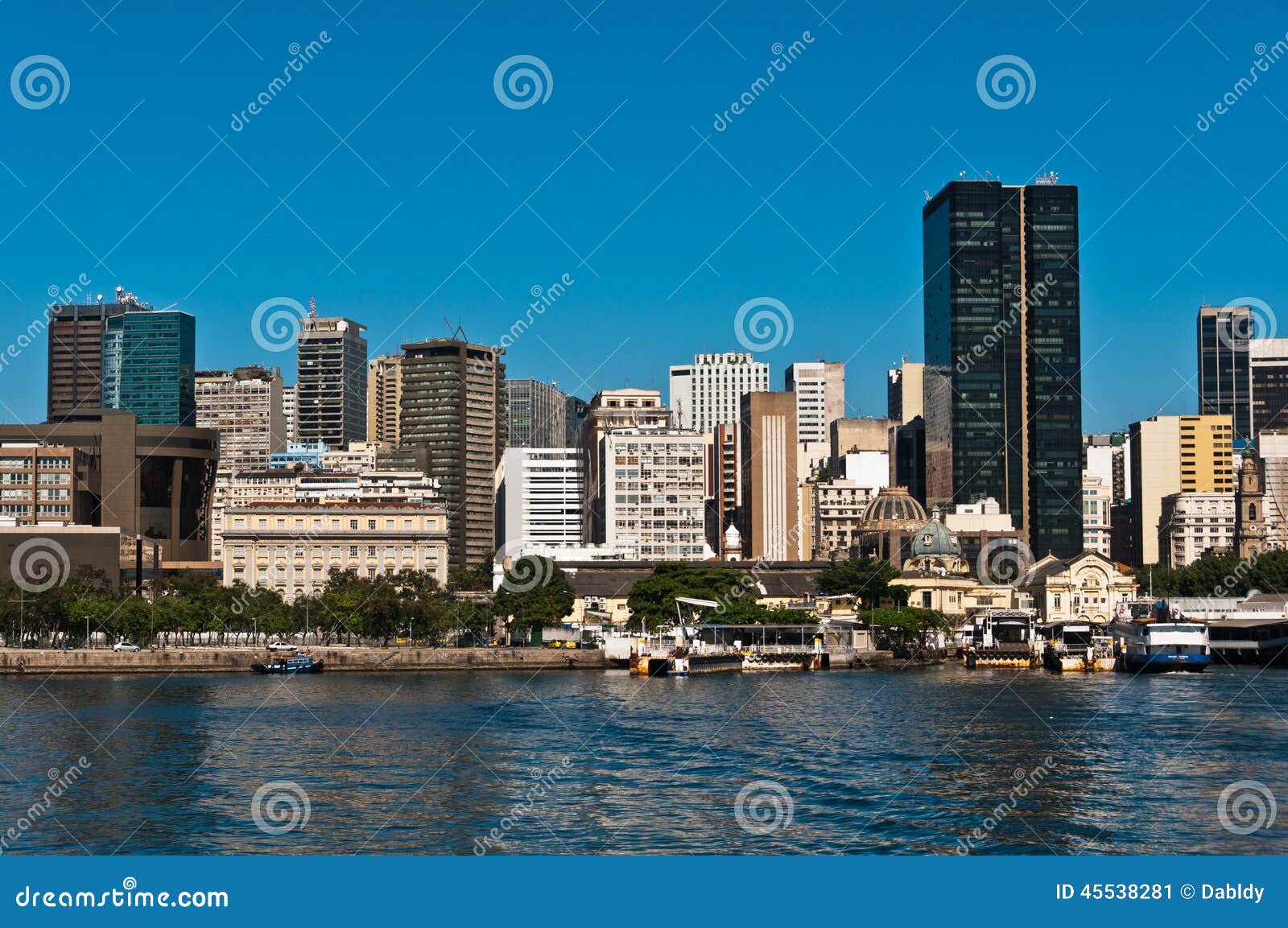 Rio De Janeiro Downtown Skyline Stock Image - Image of metropolis, blue ...