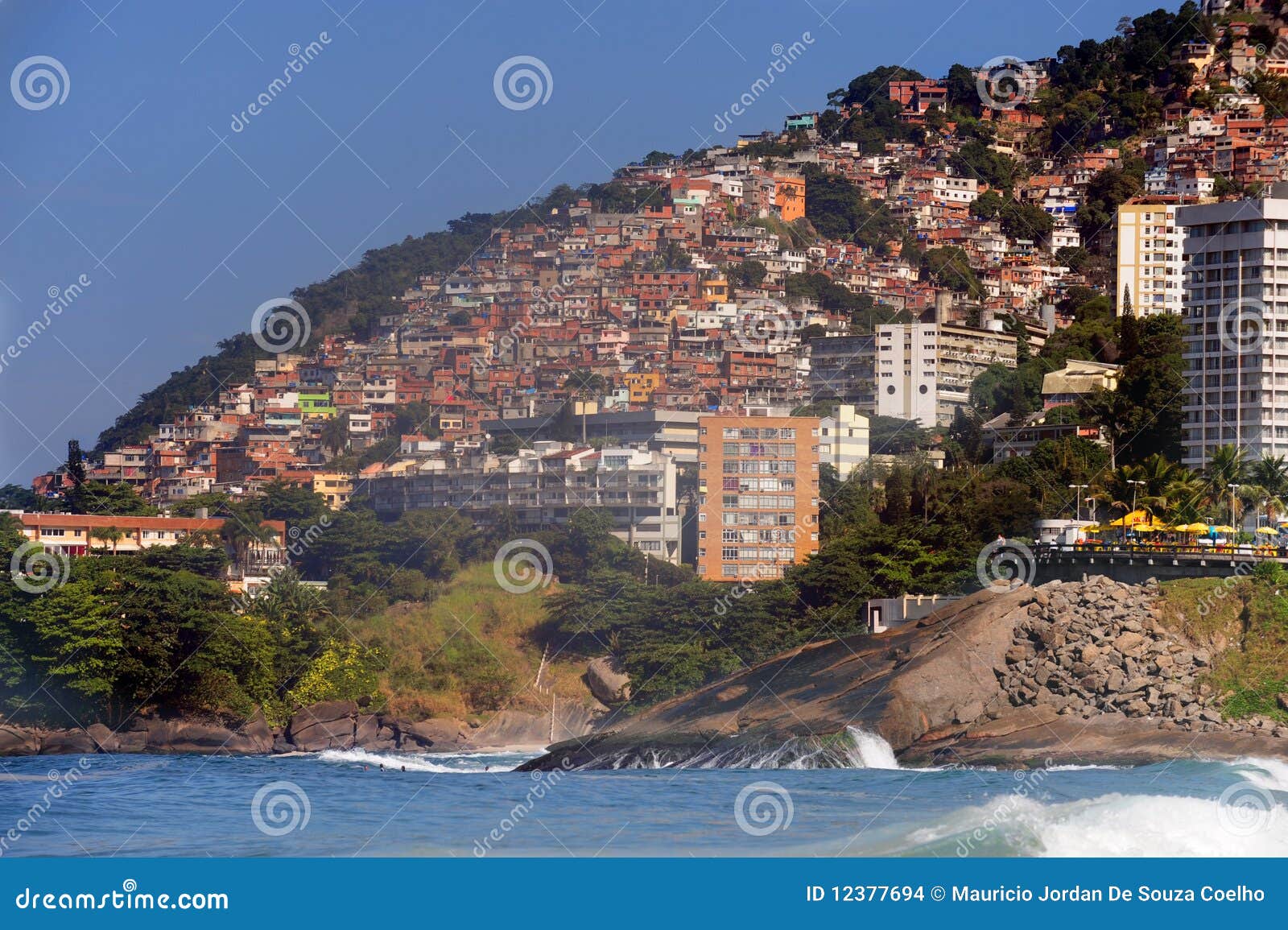 Rio De Janeiro, Favela Vidigal Stock Photo - Image of issue, built ...
