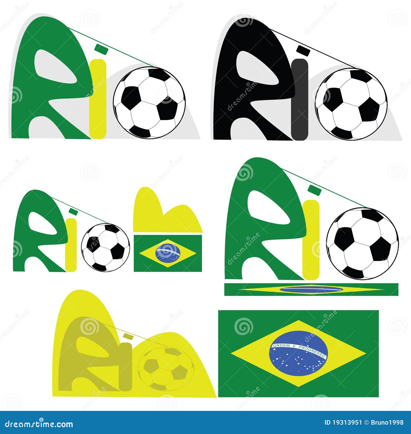 Rio de Janeiro graphic stock vector. Illustration of soccer - 19313951