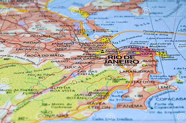 Rio de Janeiro map. stock image. Image of south, coast - 13877053