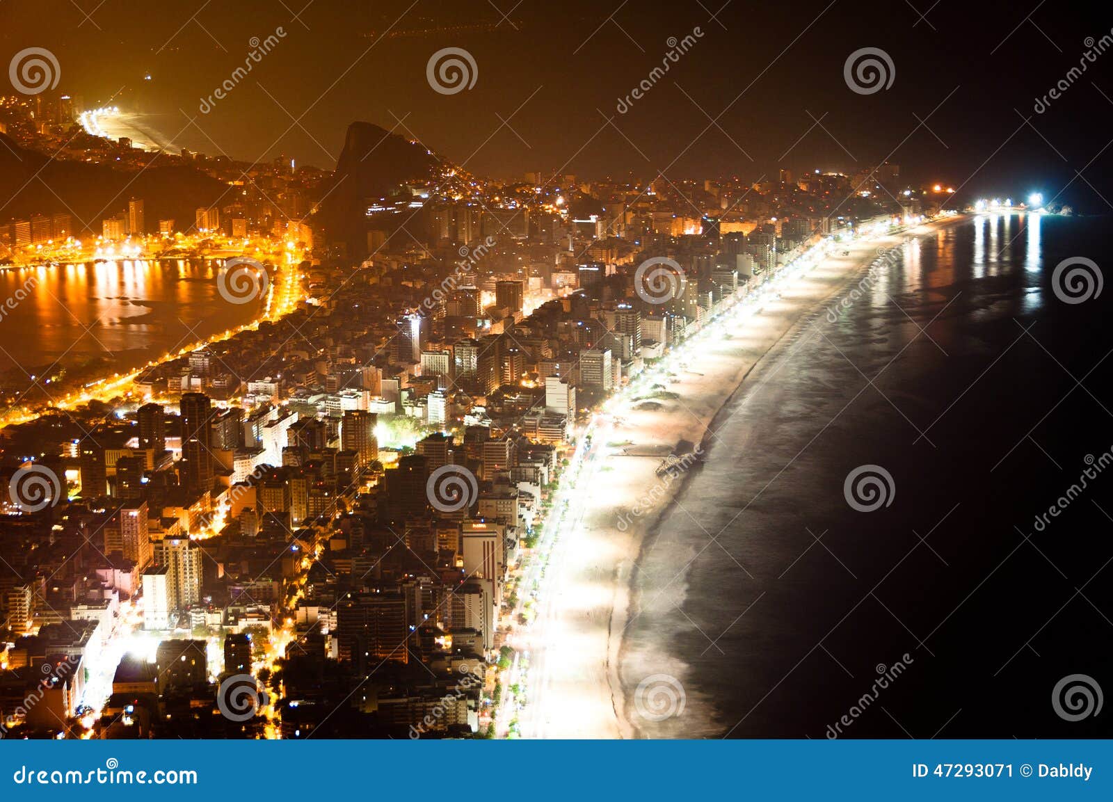 Rio de Janeiro at Night stock image. Image of christ - 47293071