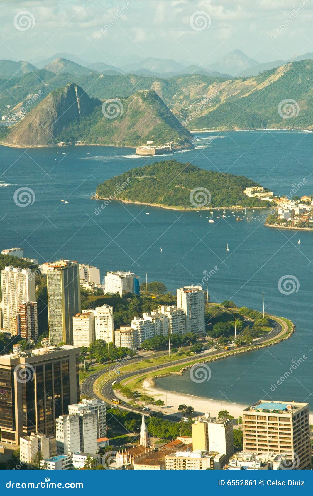 Rio De Janeiro and Guanabara Bay Stock Image - Image of white ...