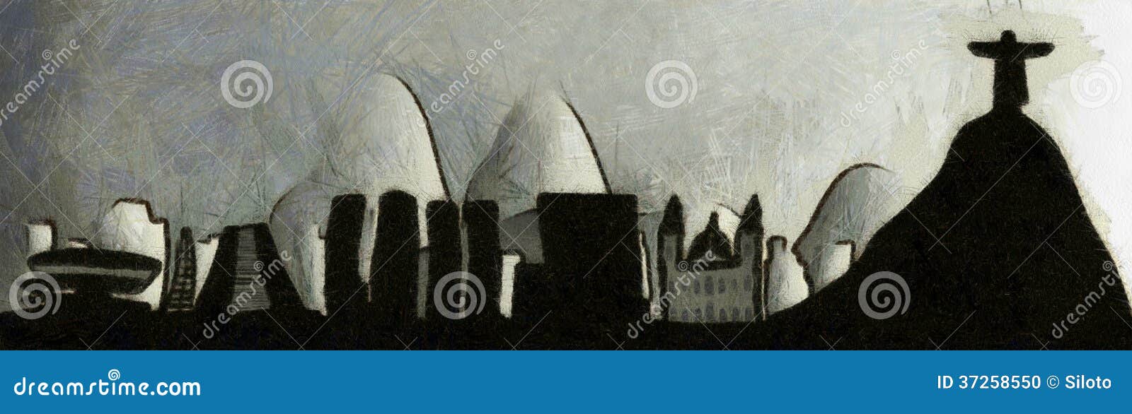 Rio de Janeiro skyline editorial image. Illustration of south - 37258550