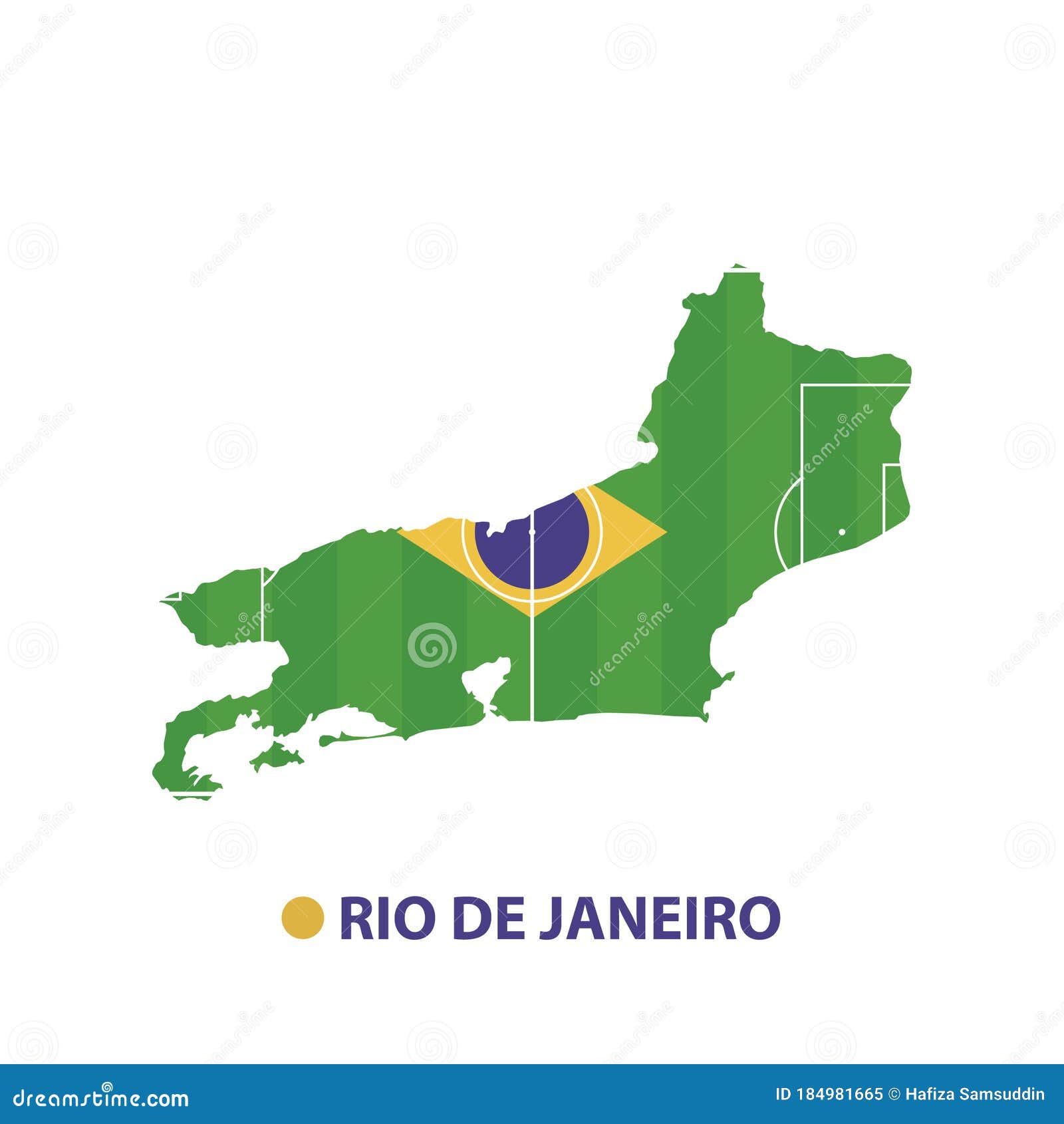 Rio De Janeiro State Map. Vector Illustration Decorative Design Stock ...