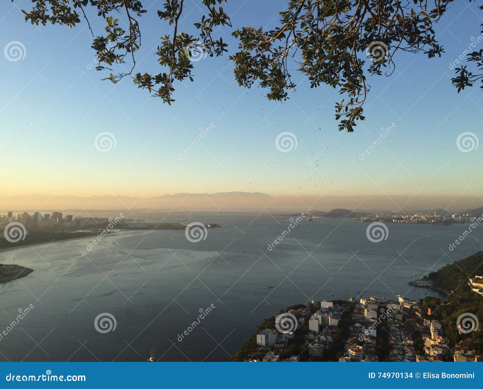 Rio de Janeiro at sunset stock photo. Image of view, sugarloaf - 74970134