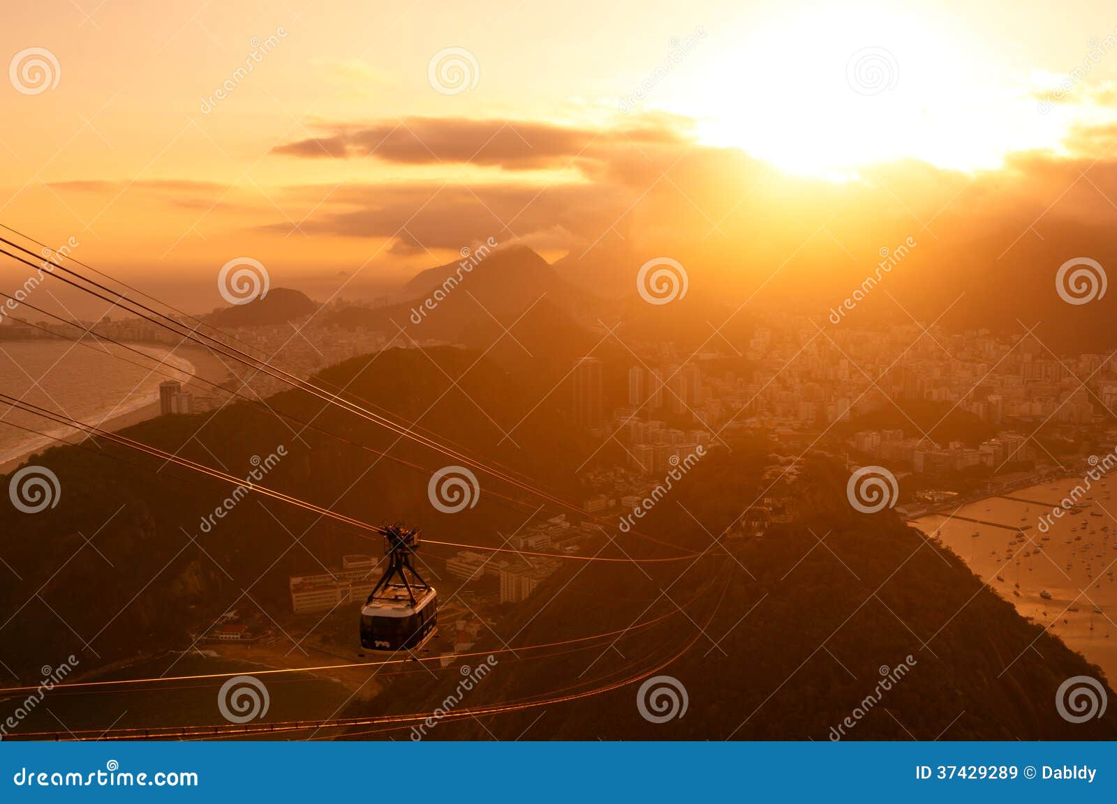 Rio De Janeiro Sunset from the Sugarloaf Mountain Stock Image - Image ...