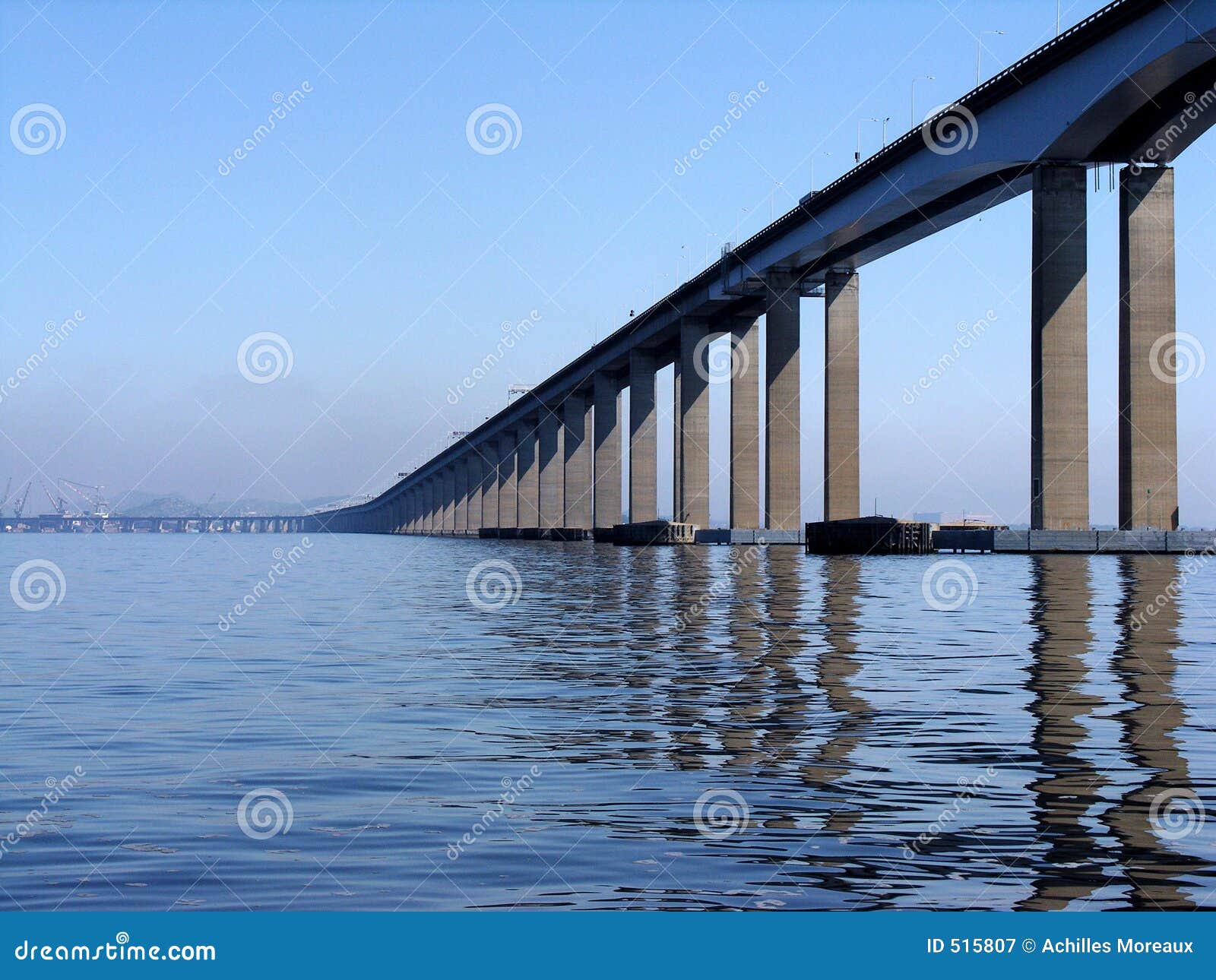 Rio-Niteroi bridge stock image. Image of boat, shadow, calm - 515807