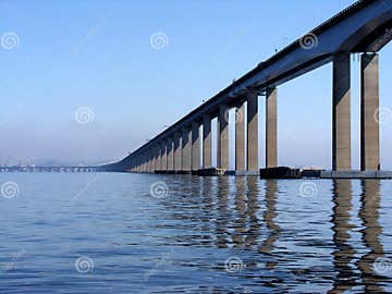 Rio-Niteroi bridge stock image. Image of boat, shadow, calm - 515807