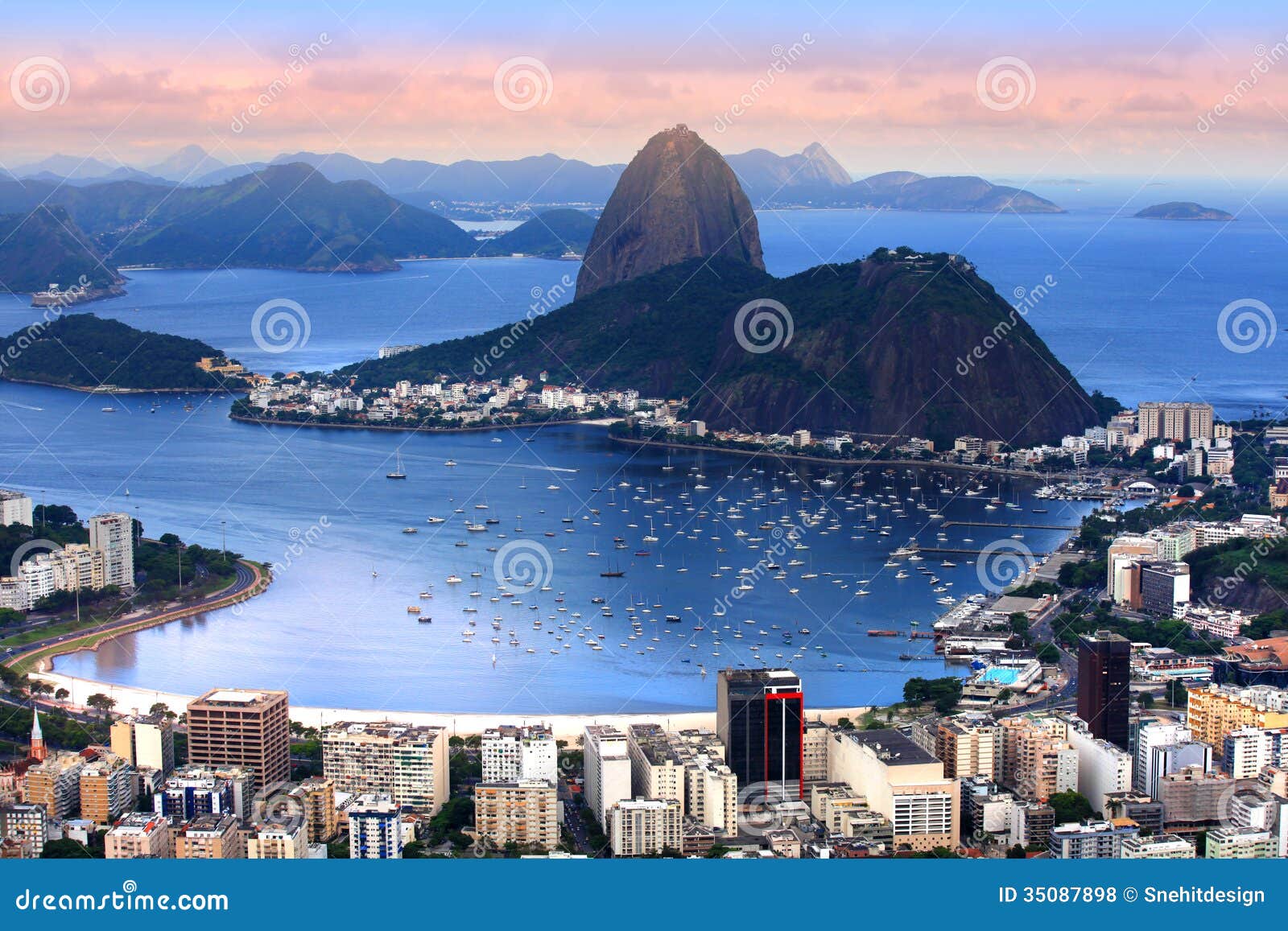 Rio panoramic view stock photo. Image of ocean, famous - 35087898