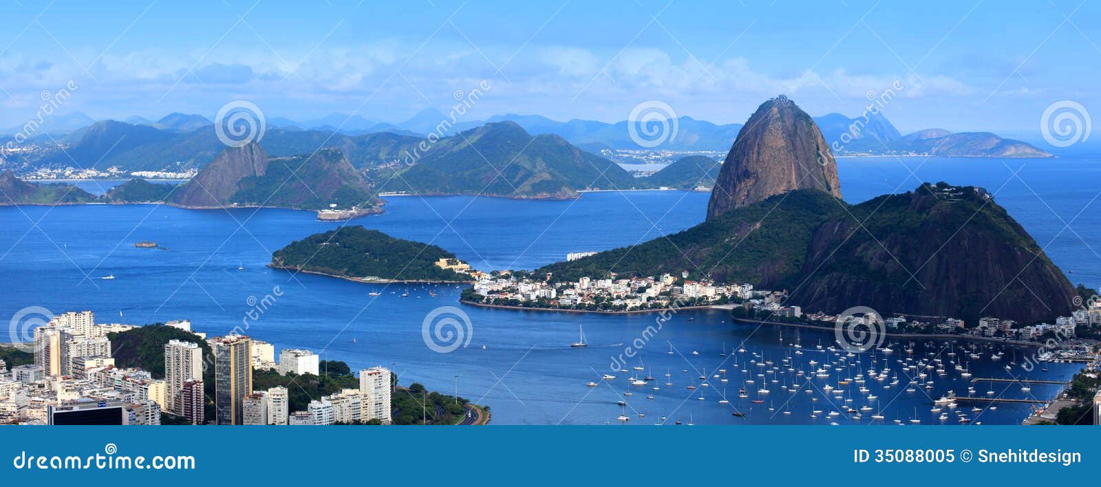 Rio panoramic view stock image. Image of ocean, natural - 35088005