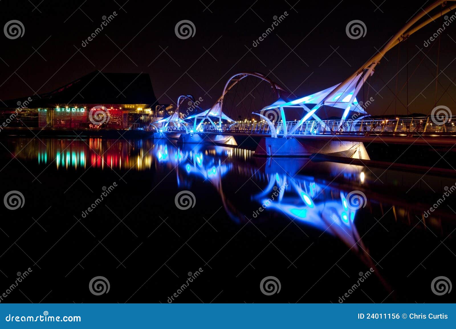 Rio Salado Pedestrian Bridge Stock Photo - Image of salado, center ...
