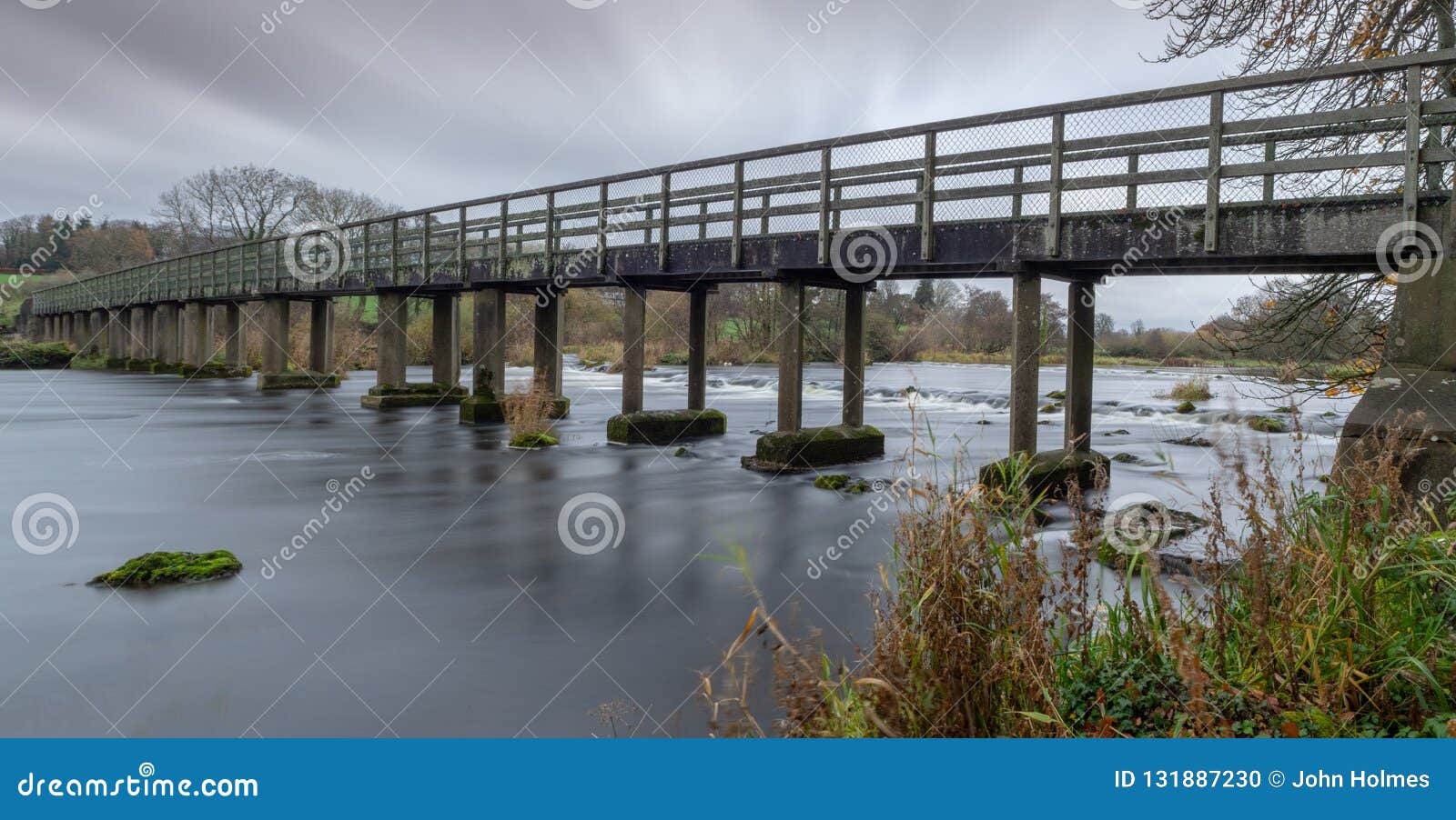 Rio Shannon Foot Bridge foto de stock. Imagem de velho - 131887230