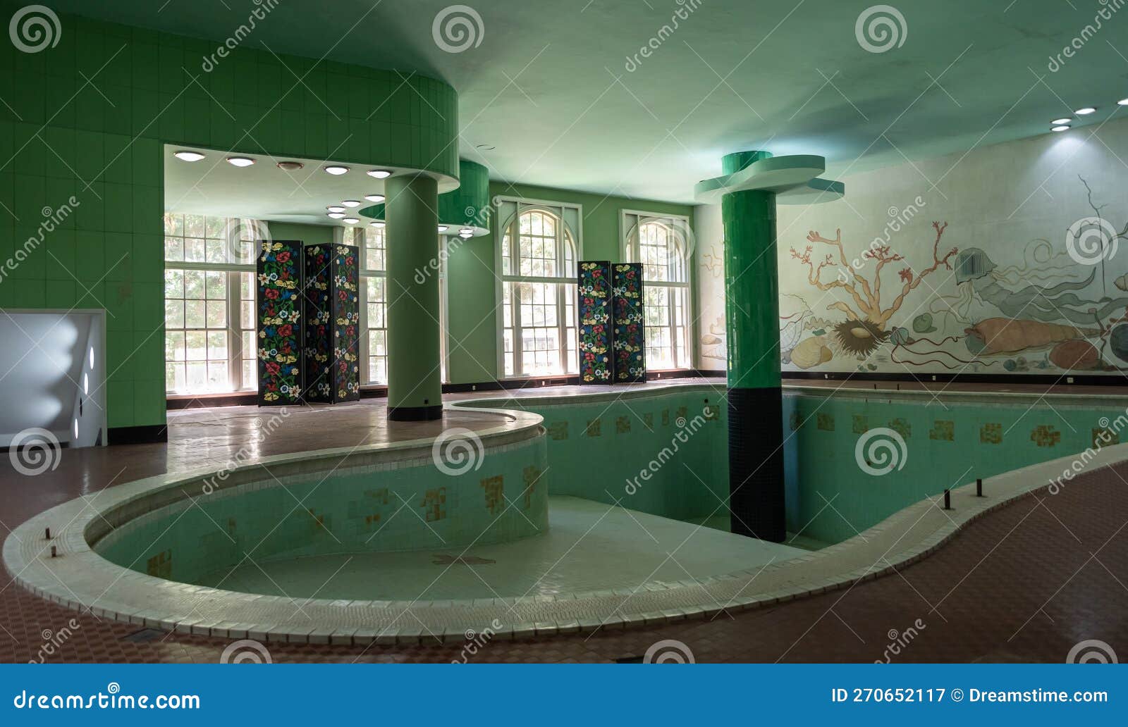 Retro Swimming Pool Inside Old Luxurious Hotel in Rio De Janeiro State ...