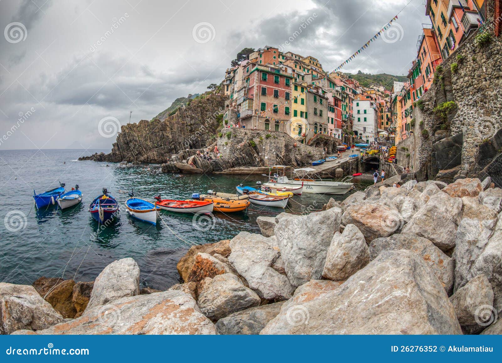 Riomaggiore, Cinque Terre, Italy - Harbor Editorial Photography - Image ...