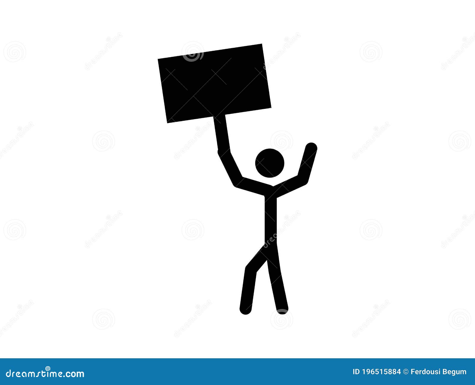 Riot or a Human Protesting with a Banner Placard on Hand Vector ...