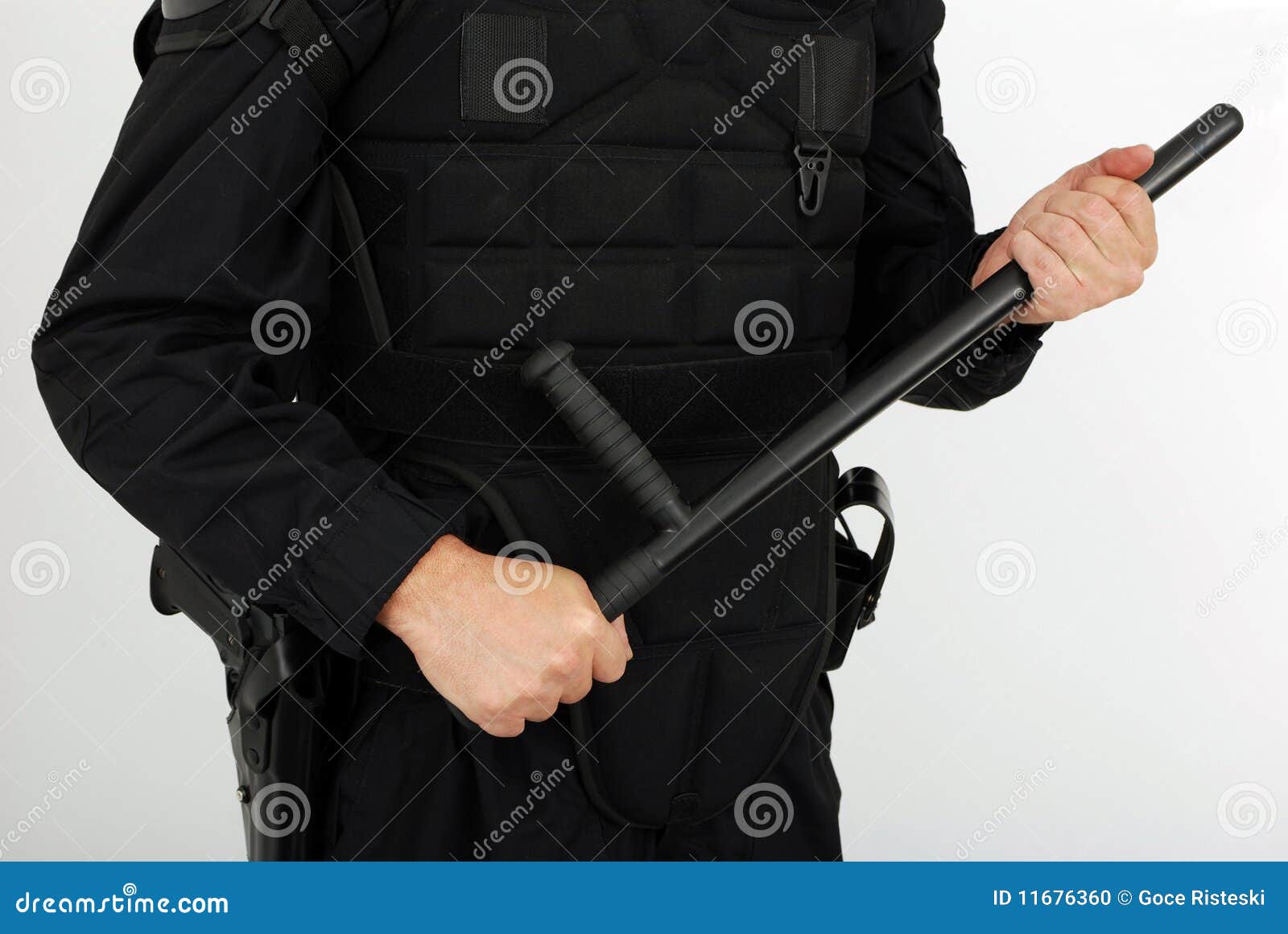 Riot Police Officer In Black Uniform Royalty-Free Stock Photography ...