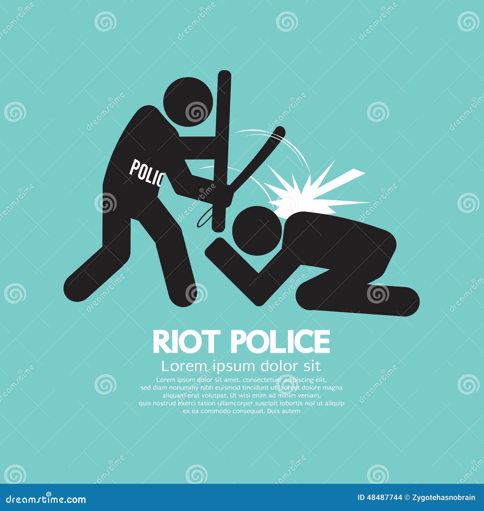 Riot Police With Activist Characters Cartoon Vector | CartoonDealer.com ...