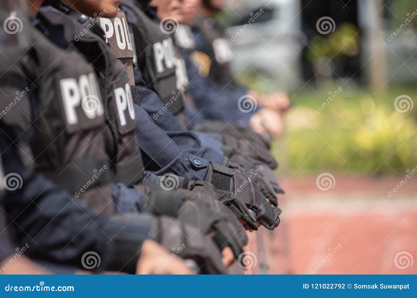 Riot Police Control the Crowd. Stock Photo - Image of conflict, baton ...