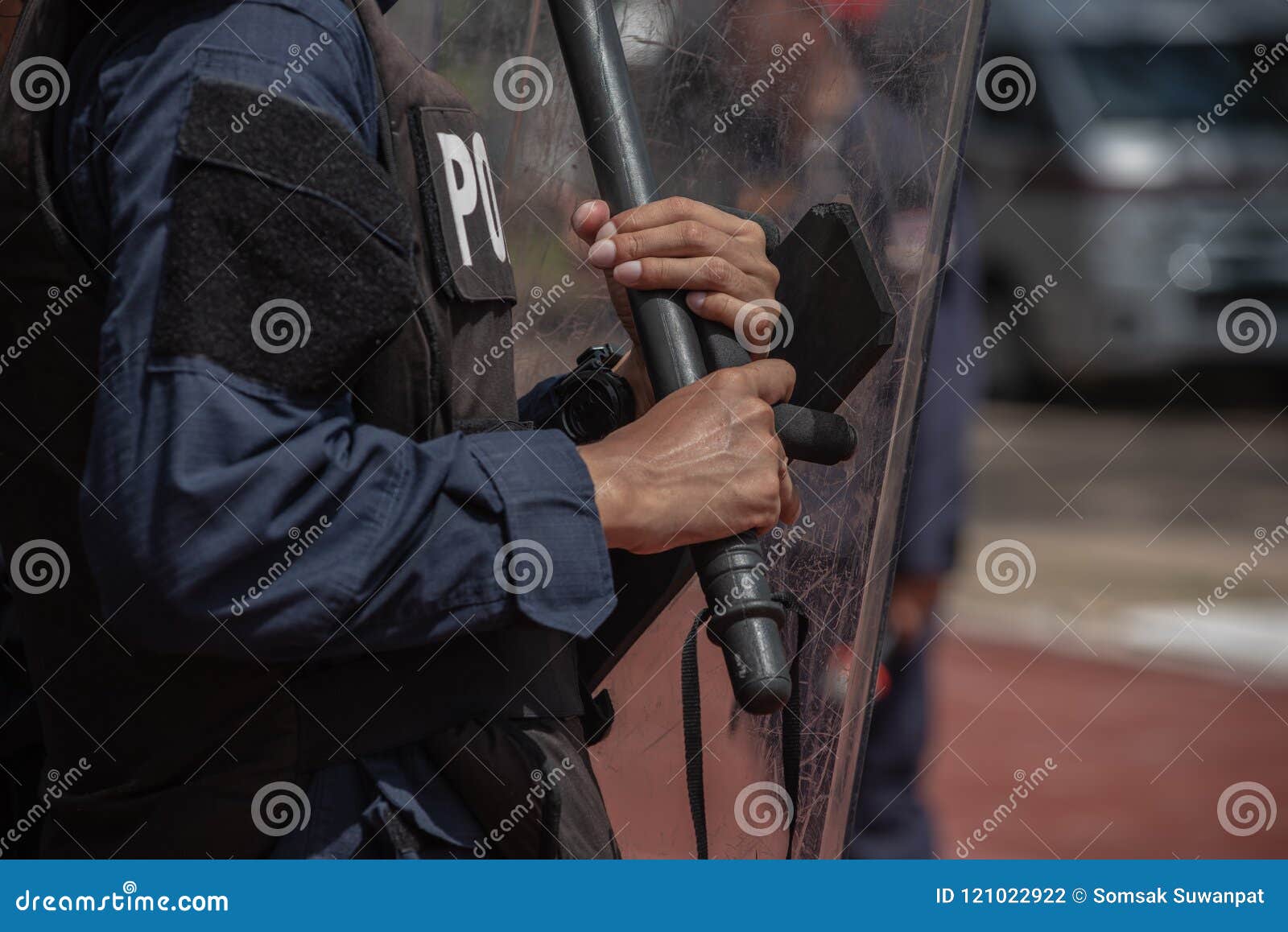 Riot Police Control the Crowd. Stock Photo - Image of batons, authority ...
