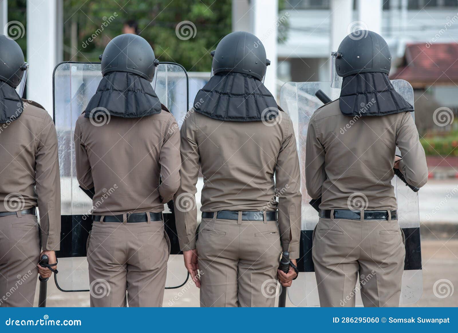 Riot Police Control the Crowd Stock Photo - Image of protect, armour ...